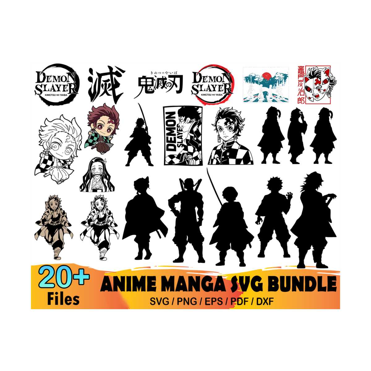 20 Demon Slayer Bundle Svg, Demon Slayer Svg, Nezuko Svg | Inspire Uplift
