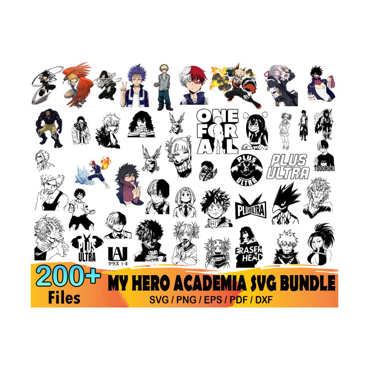 200 Files My Hero Academia Svg Bundle, Academia Svg, Anime S | Inspire ...