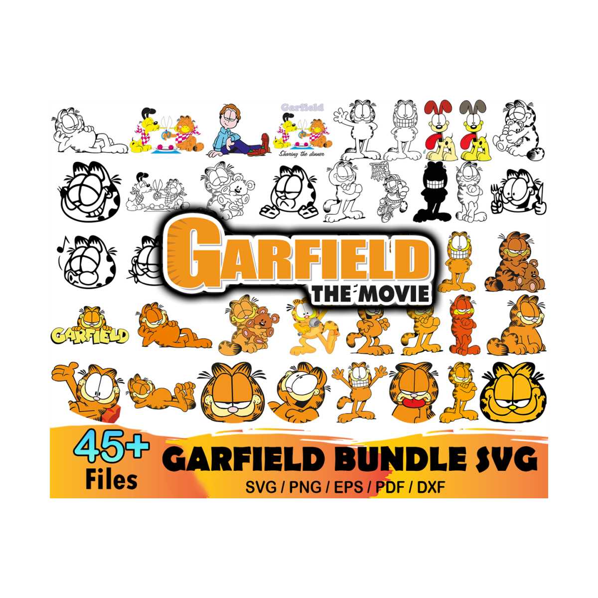 45 Garfield Bundle Svg, Cartoon Svg, Garfield Svg, Cat Svg | Inspire Uplift