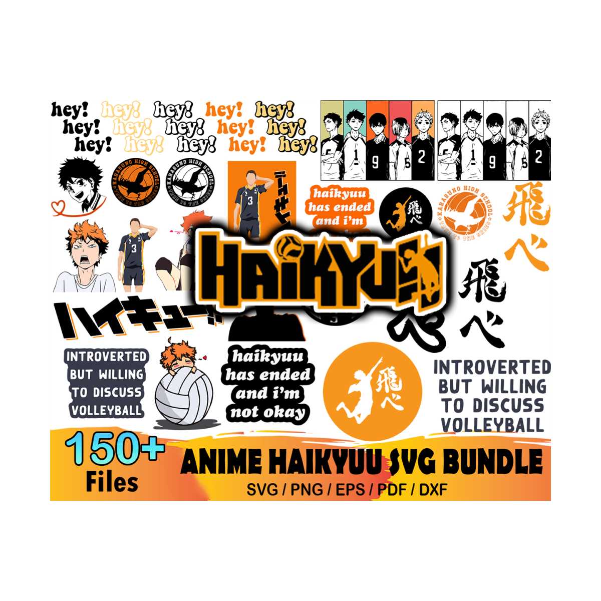150 Haikyuu Bundle Svg, Cartoon Svg, Shoyo Hinata Svg | Inspire Uplift