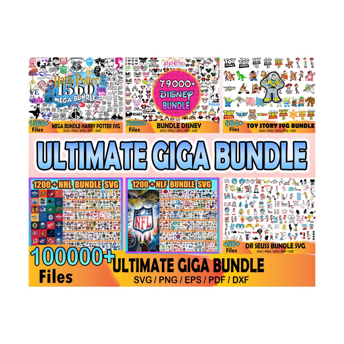 100000 Ultimate Giga Bundle Svg, Disney Svg, Harry Potter Sv | Inspire ...