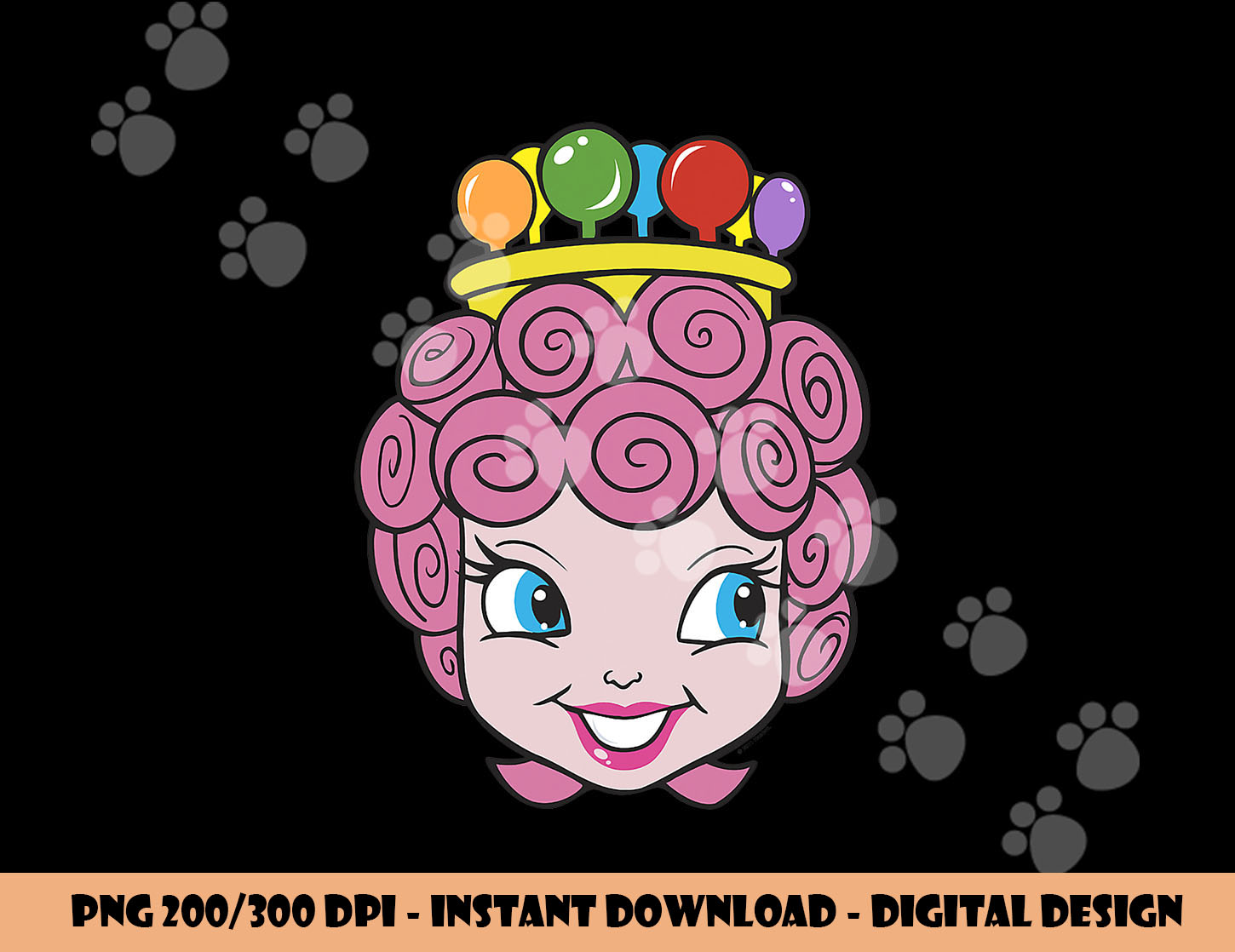 Candy Land Halloween Princess Lolly Big Face png, sublimatio - Inspire ...