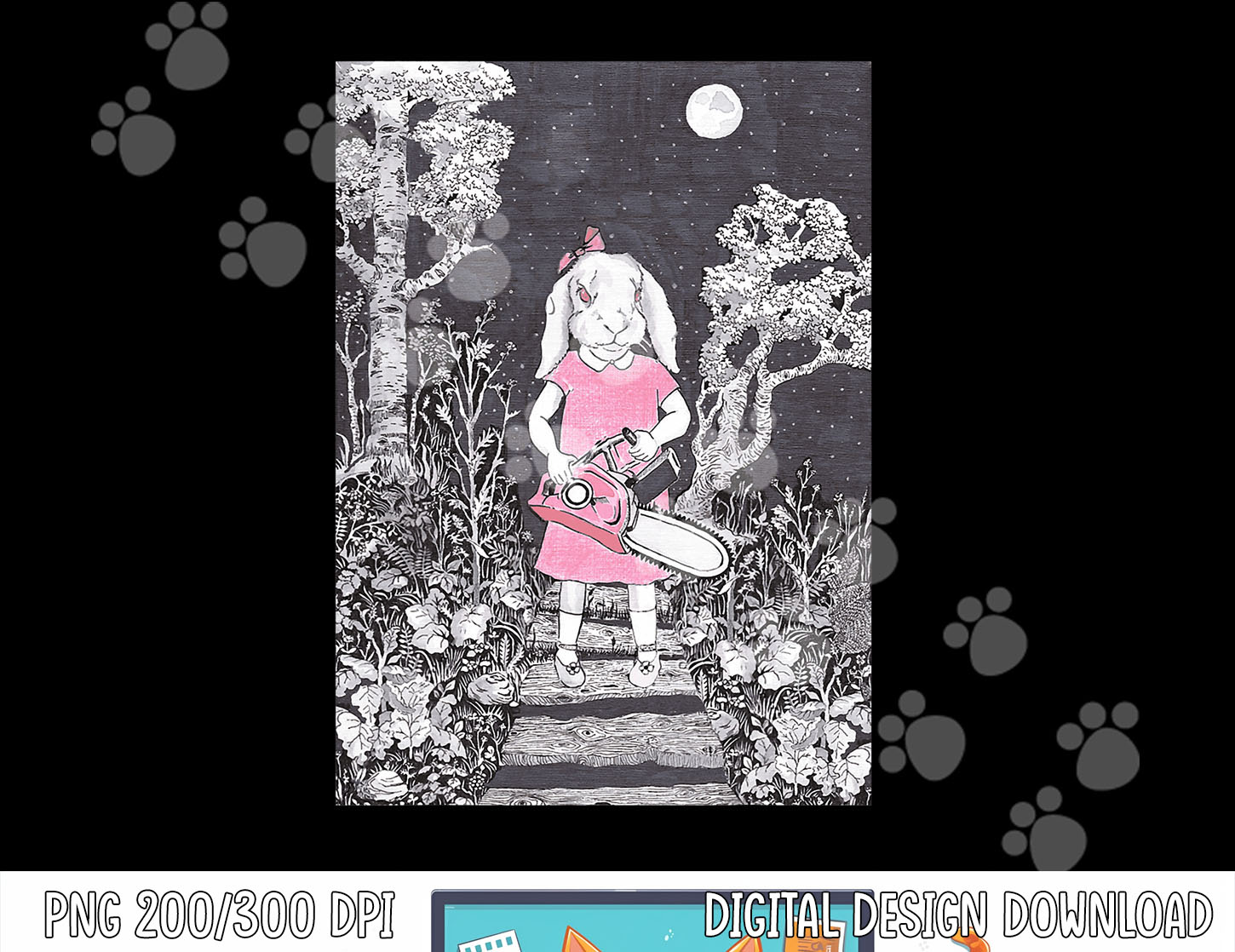 Creepy Chainsaw Bunny Goth Gothic Halloween Horror Darkness | Inspire ...