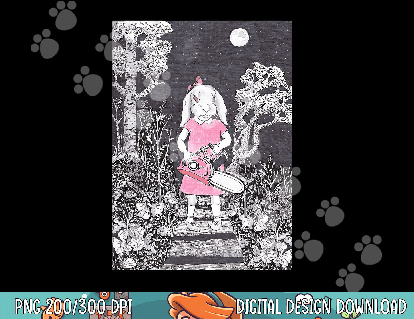 Creepy Chainsaw Bunny Goth Gothic Halloween Horror Darkness - Inspire ...