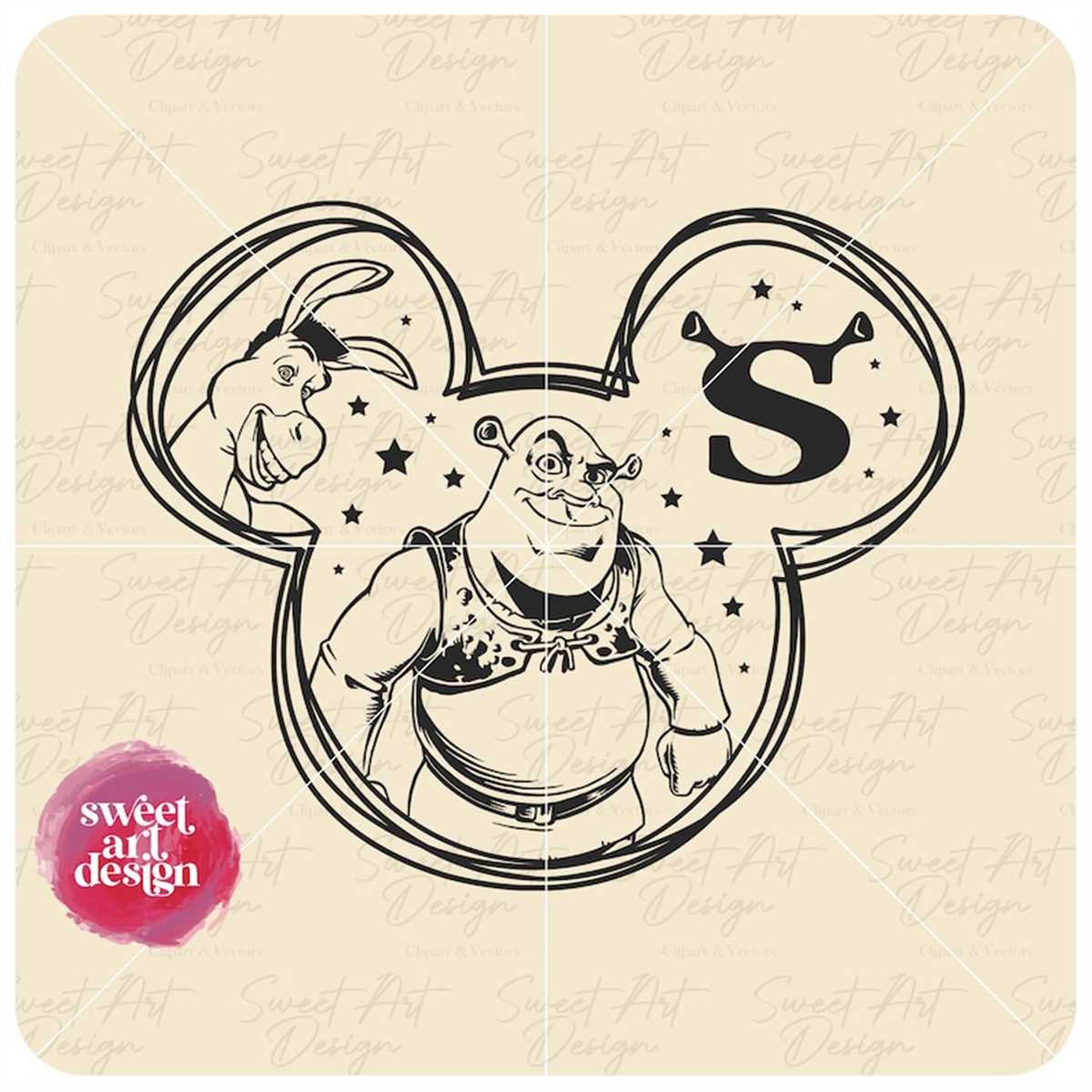 Shrek In Mouse Ears SVG, Donkey Svg, Shrek Logo, Family Trip | Inspire ...