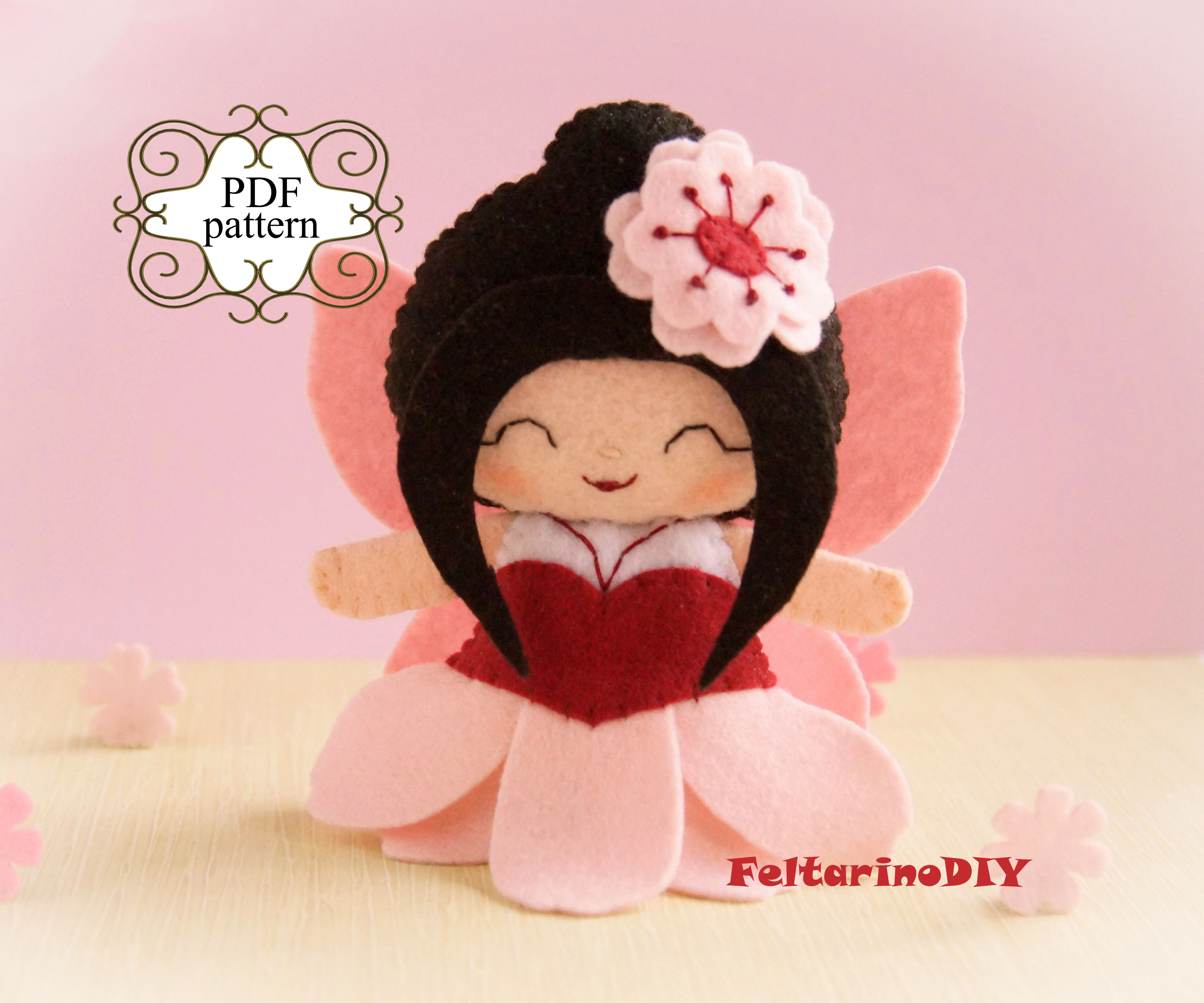 Felt doll pattern, Felt sewing pattern, Felt fairy pattern, | Inspire ...