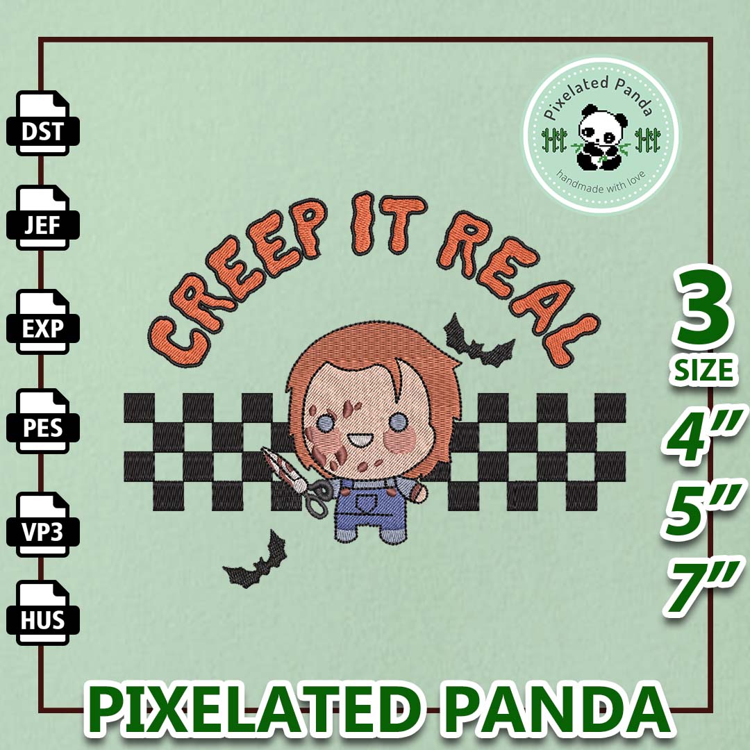Horror Movie Killer Embroidery Design, Creep It Real Embroid | Inspire ...