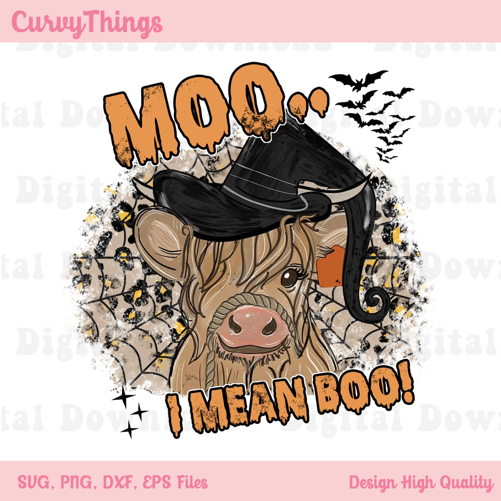 Boo Ghost Cow Halloween Png, Moo I Mean Boo Png, Funny Cow P | Inspire ...