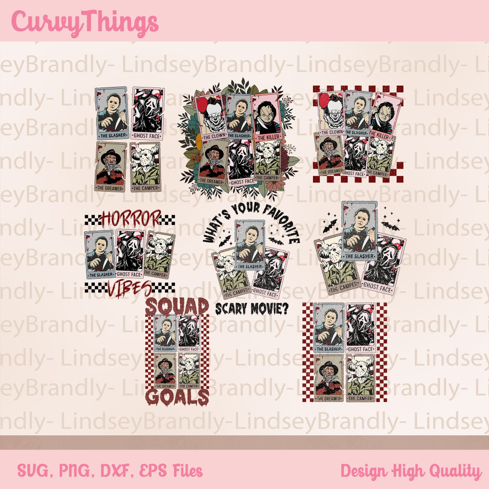 Bundle Horror Character Tarot Card Png, Horror Movie Killer - Inspire ...