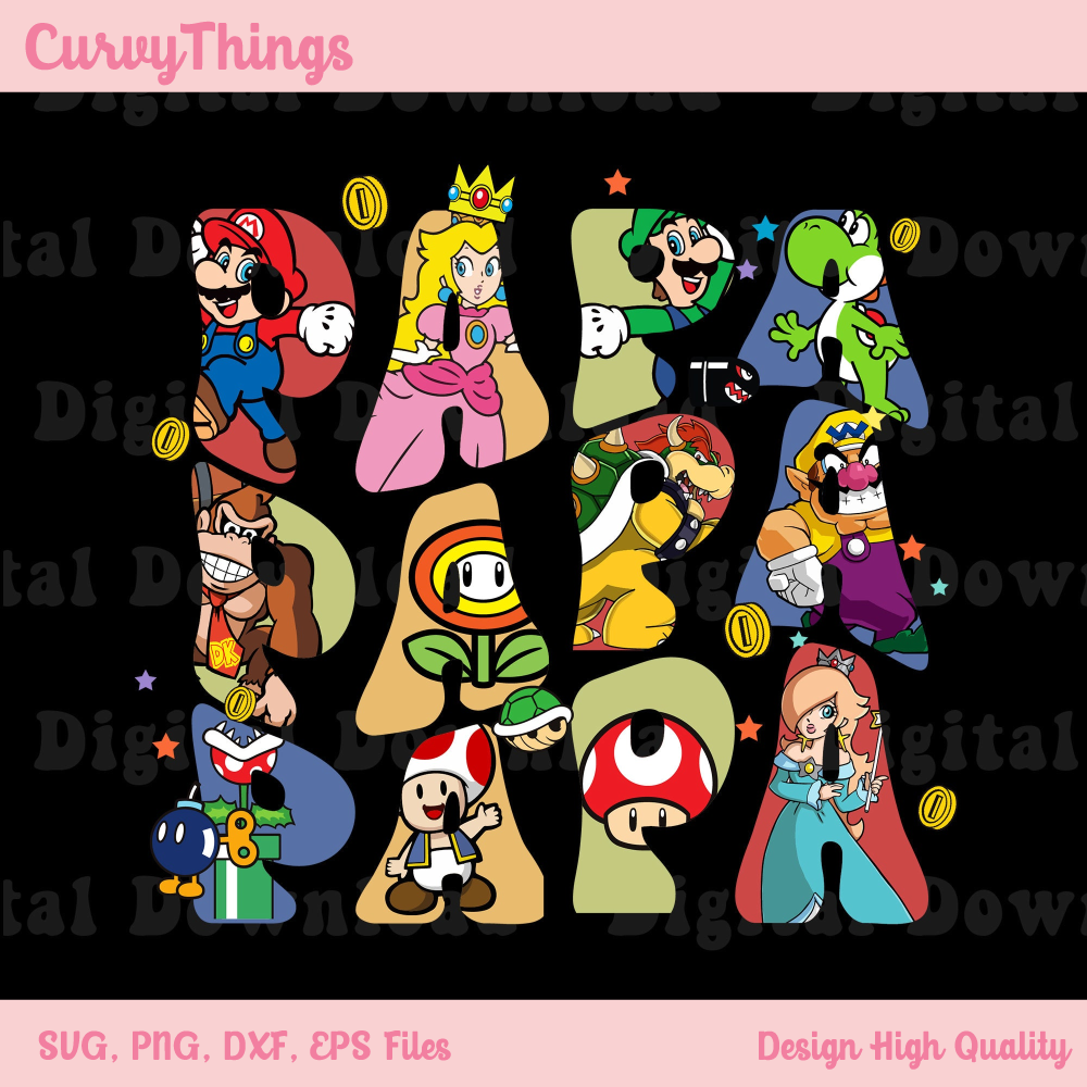 Papa Super Mario Png, Dad Birthday Png, Fathers Day Png | Inspire Uplift