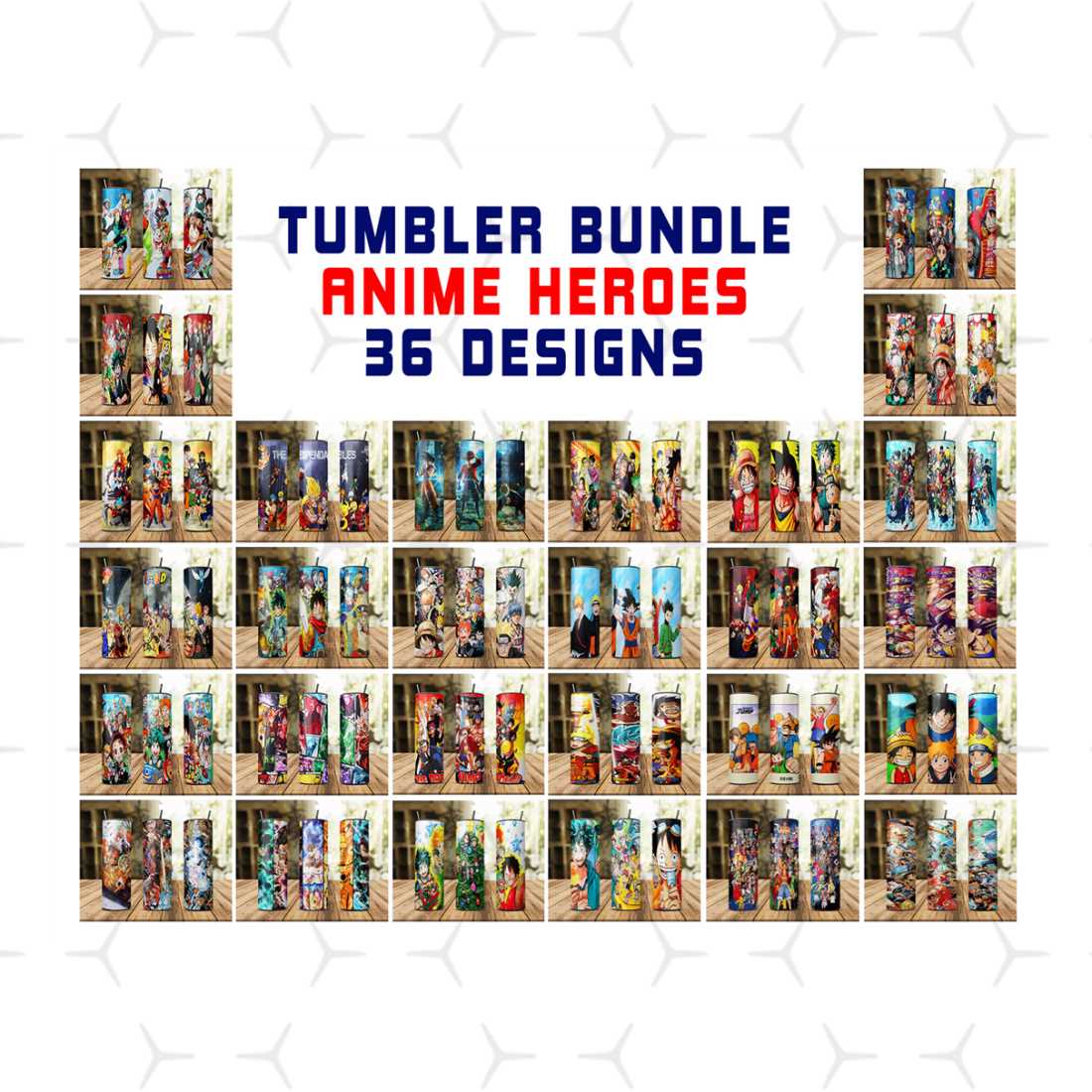Tumbler Bundle Anime Heroes 36 Design, Cartoon Png, Anime He | Inspire ...