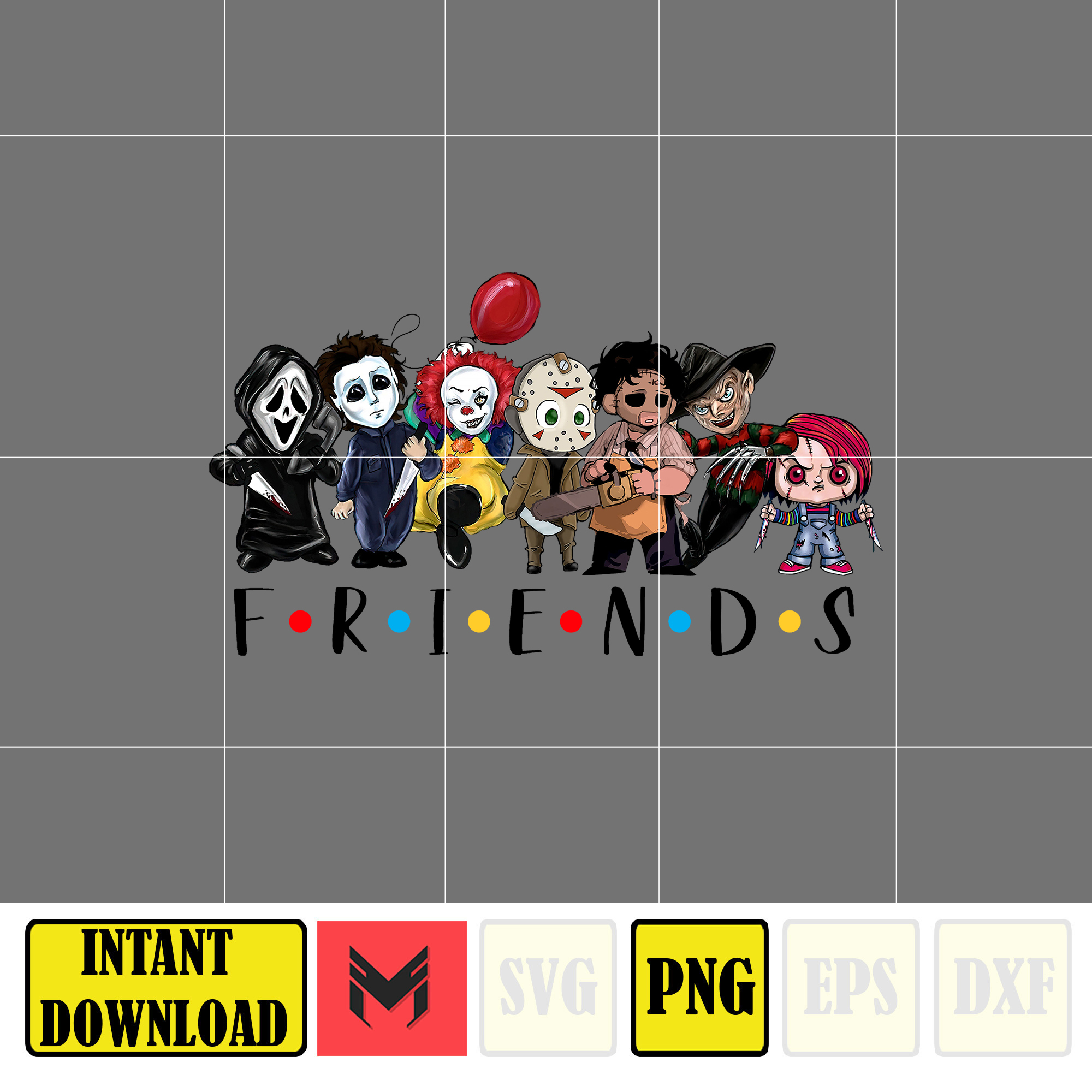 Horror Movies Characters PNG, Halloween Sublimation Designs | Inspire ...