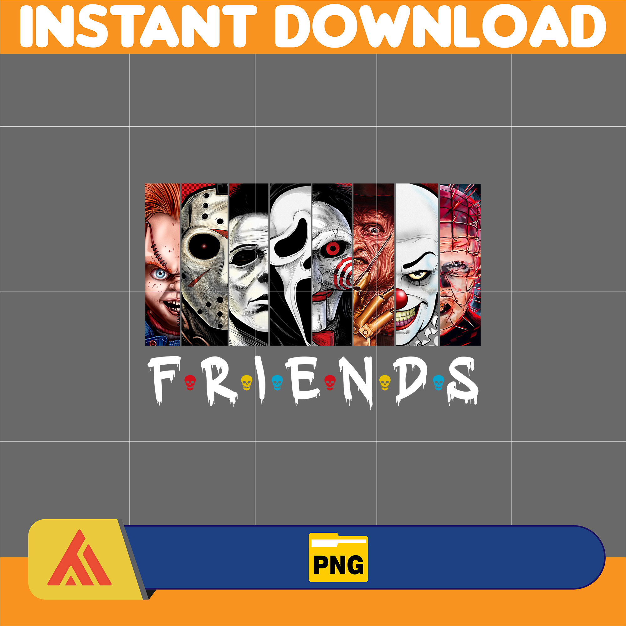 Horror Movies Characters PNG, Halloween Sublimation Designs | Inspire ...