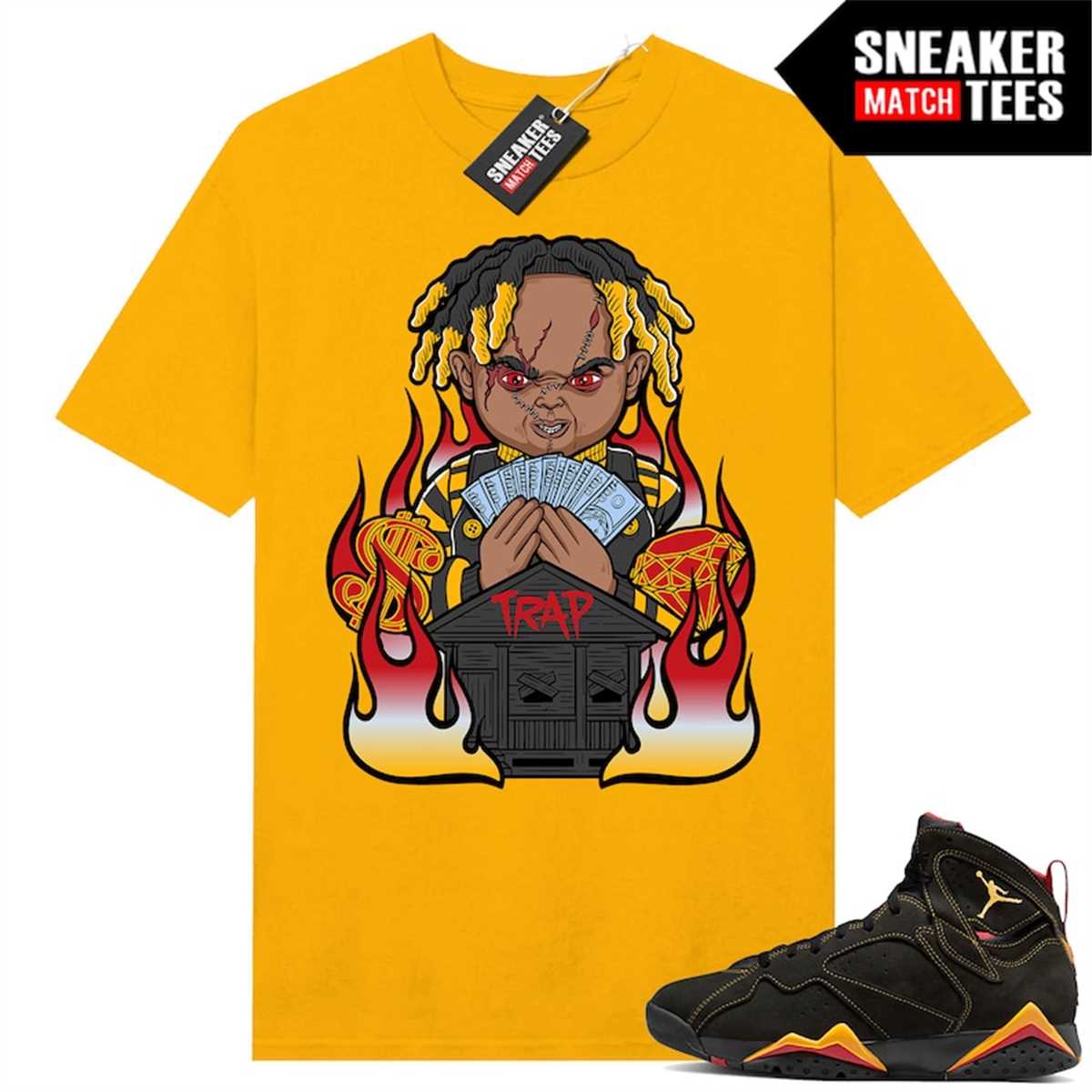 Citrus 7s to match Sneaker Match Tees Gold Trap Chucky Inspire Uplift