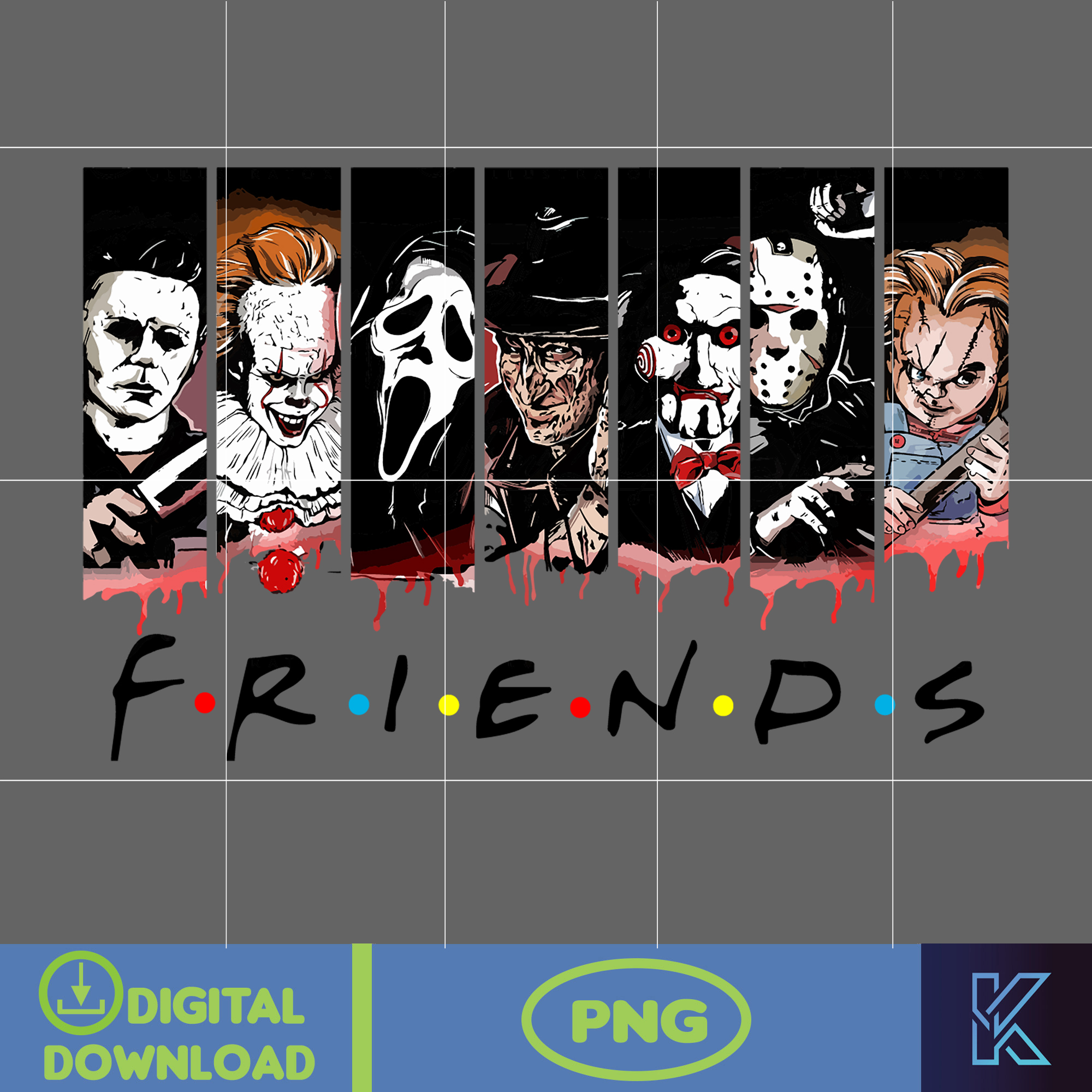Horror Movies Characters PNG, Halloween Sublimation Designs | Inspire ...