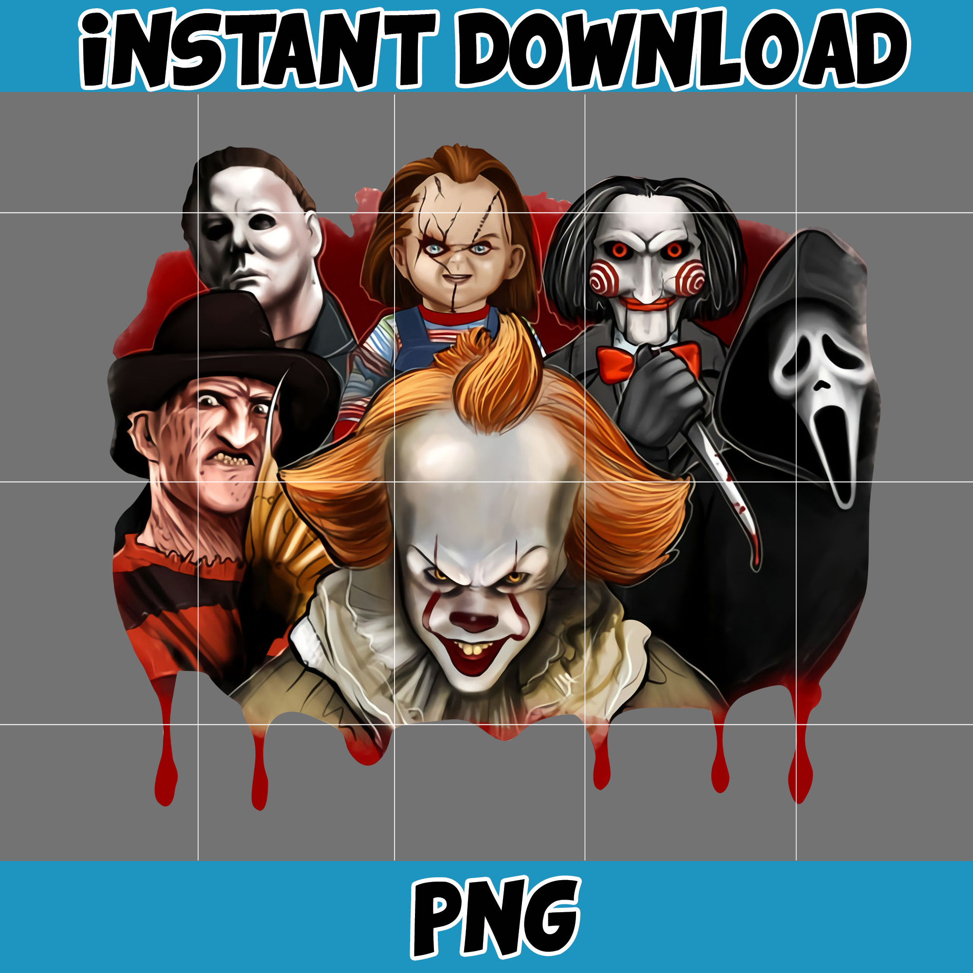 Horror Movies Characters PNG, Halloween Sublimation Designs - Inspire ...