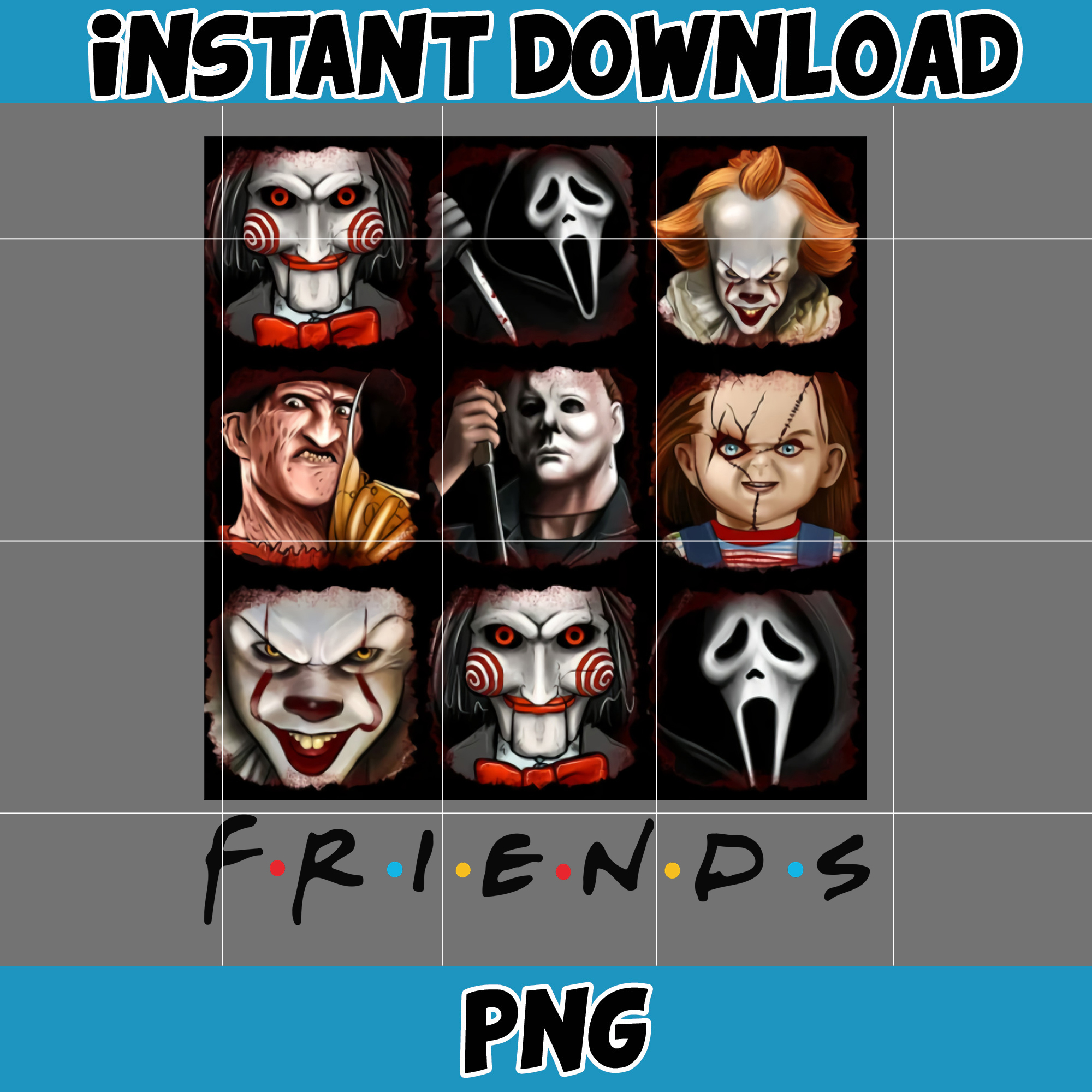 Horror Movies Characters PNG, Halloween Sublimation Designs | Inspire ...