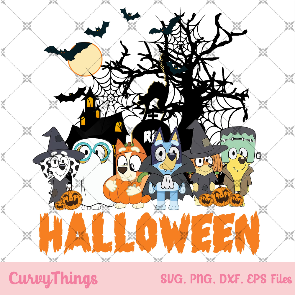 Bluey Bingo Friends Halloween Horror Png, Bluey Halloween Pn - Inspire ...