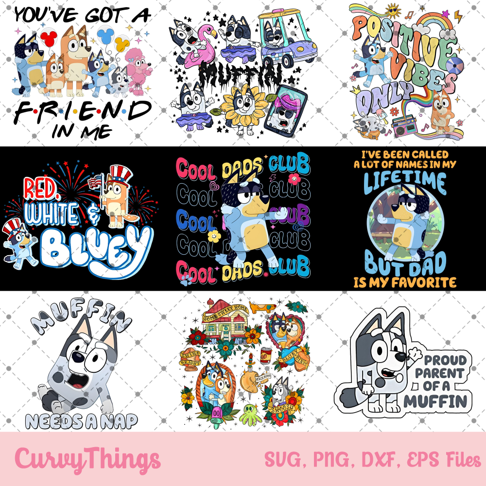 Bluey Cool Dad Png, Father Bluey Png, Bluey 4th of July Png, - Inspire ...