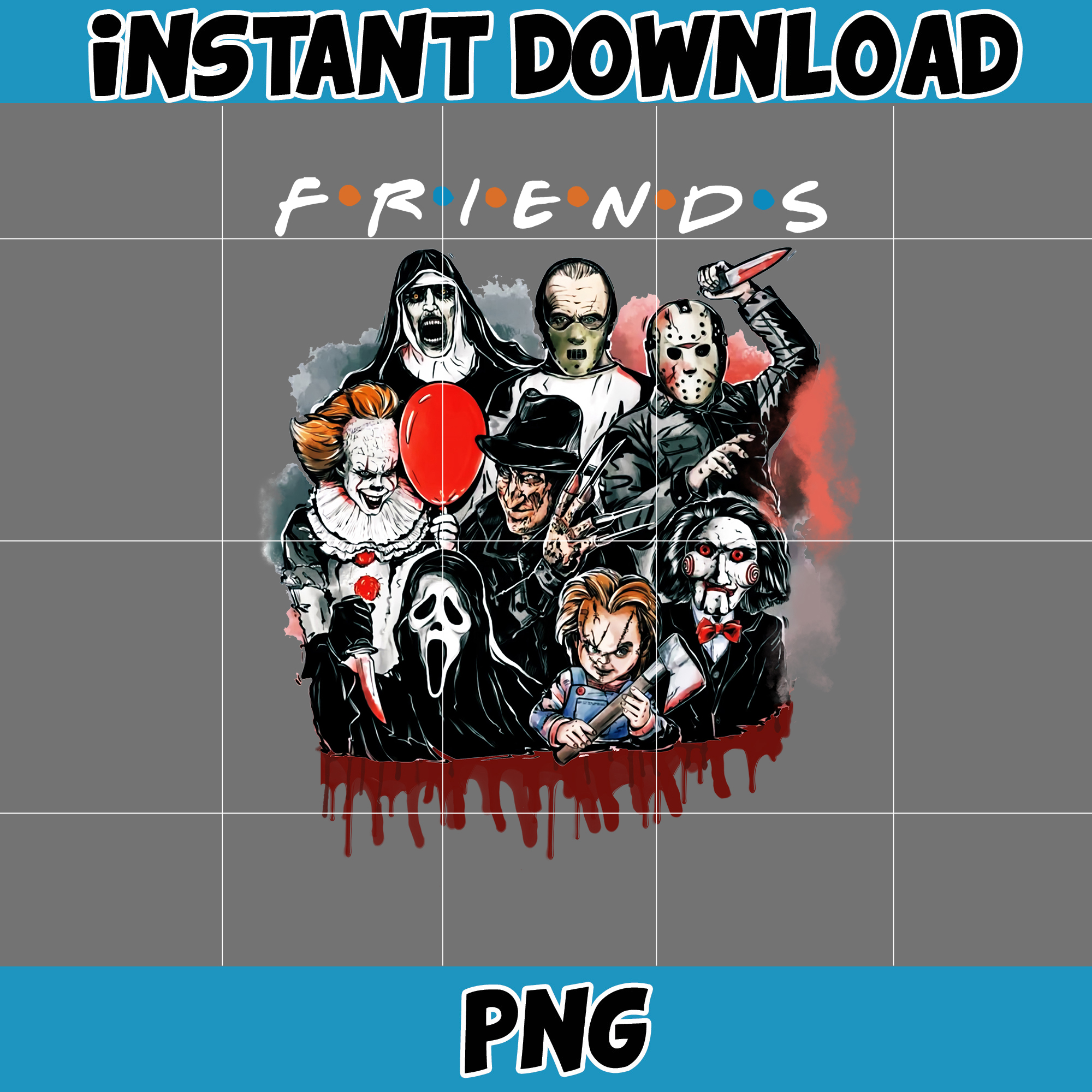 Horror Movies Characters PNG, Halloween Sublimation Designs - Inspire ...