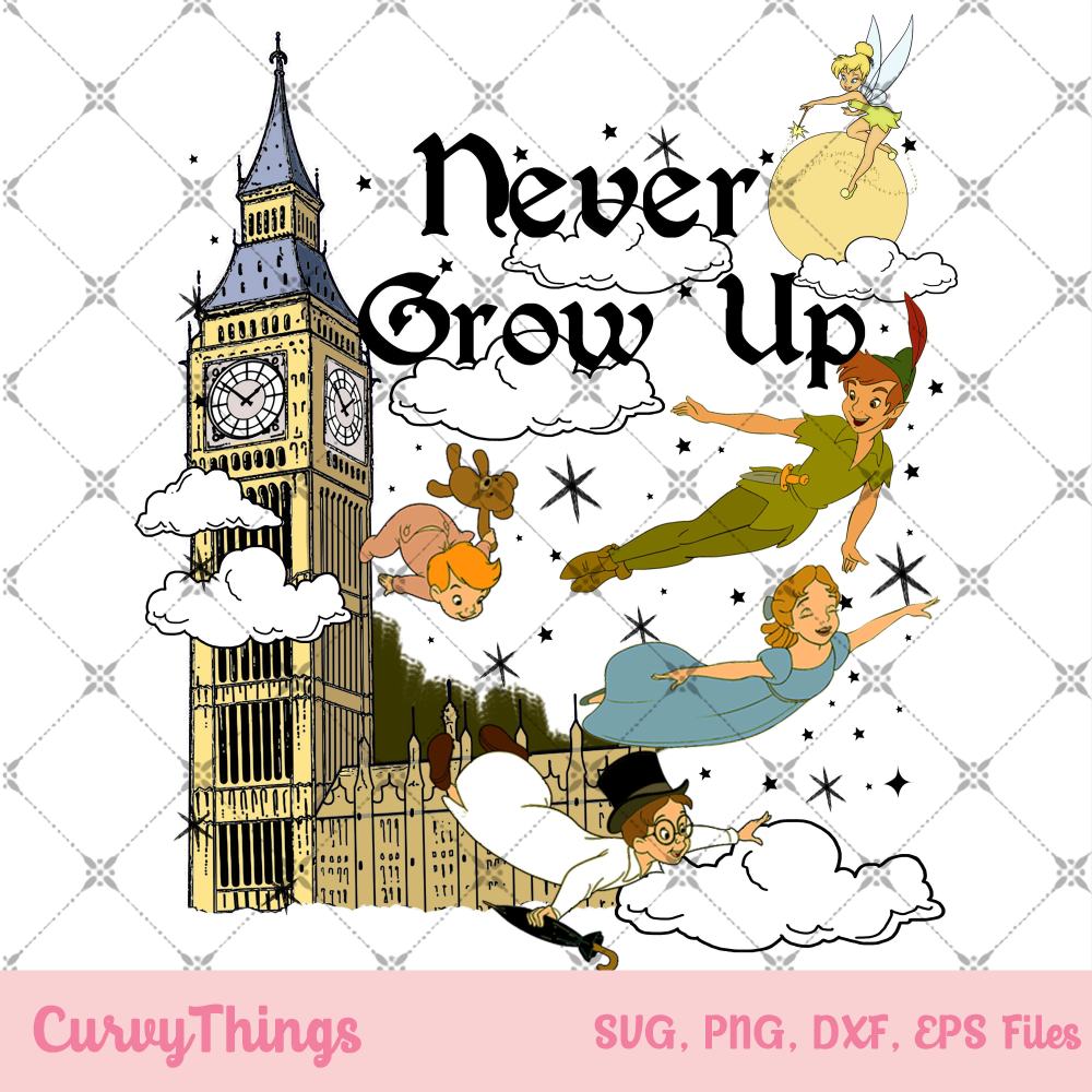 Vintage Peter Pan Never Grow Up Png, Peter Return To Neverla | Inspire ...