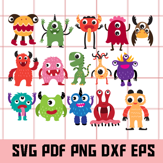 Cute fluffy Monsters Svg, Cute Monsters Svg, Monster Svg, Mo | Inspire ...