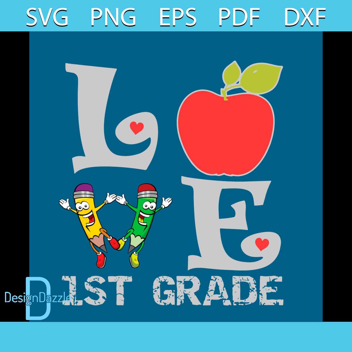 Back To School Shirt Svg Love 1st Grade Teacher Vector, Gift - Inspire ...