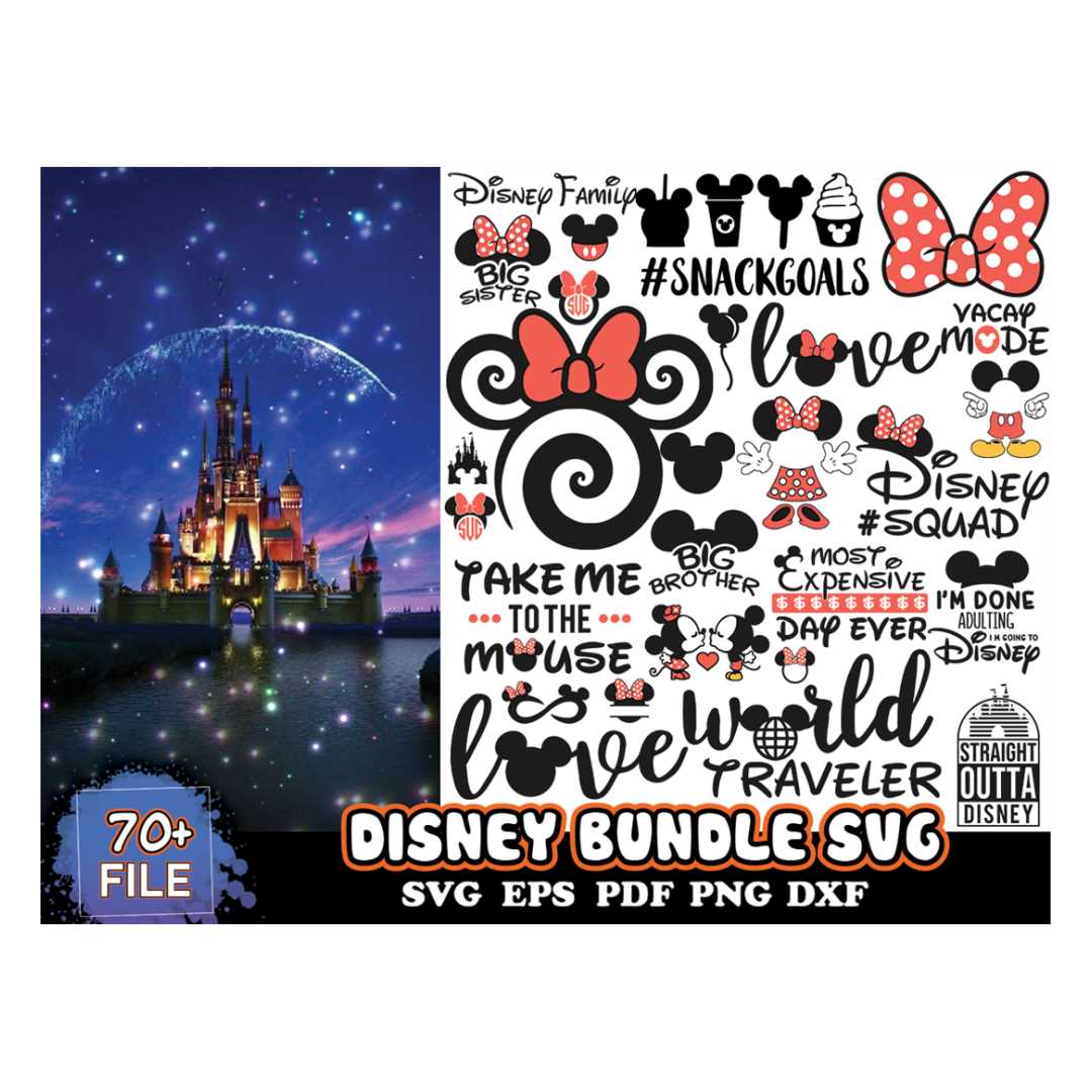 70 Disney Bundle Svg, Mickey Svg, Disney Svg - Inspire Uplift