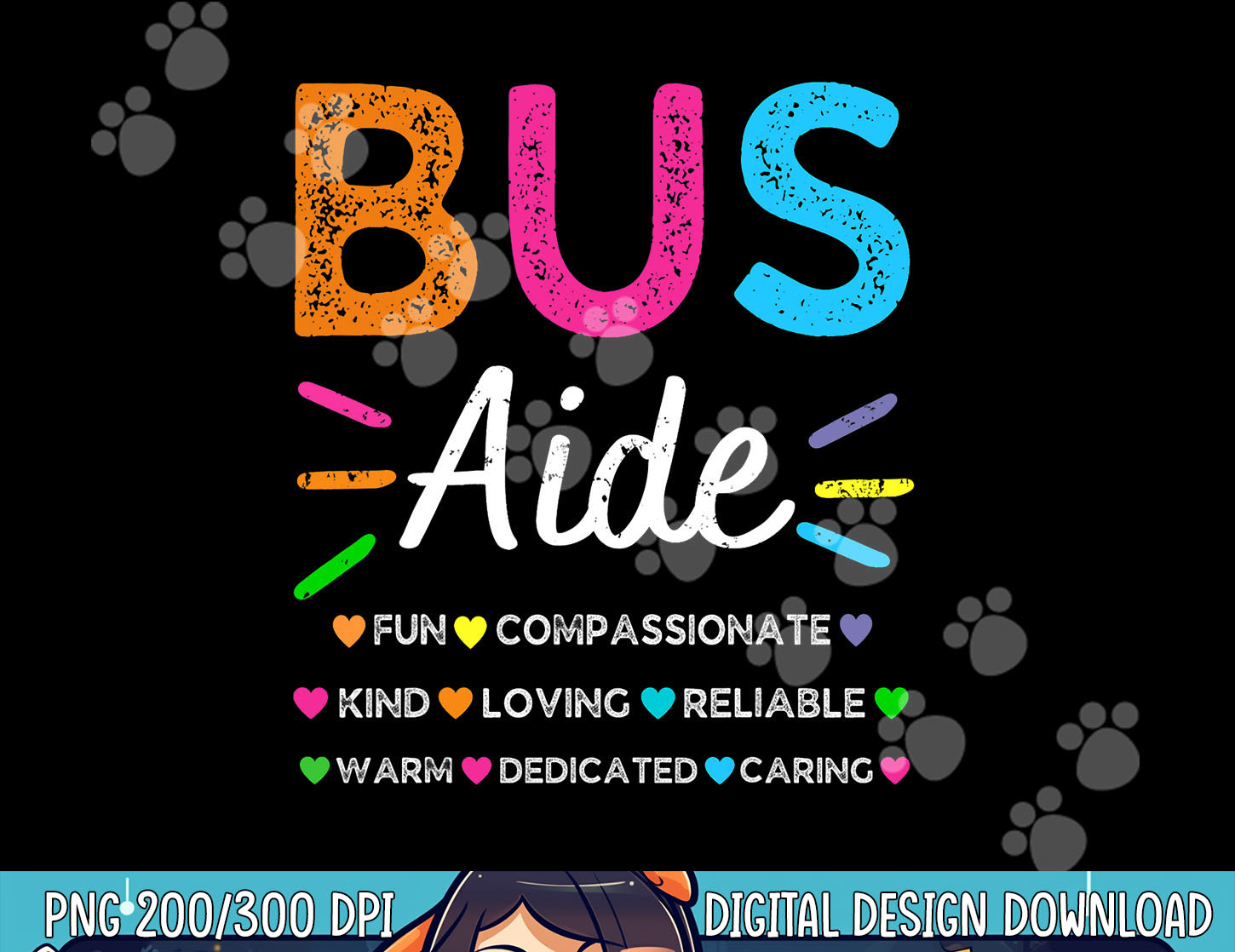 Bus Driver Aide Back to School Matching Group Squad png, su | Inspire ...