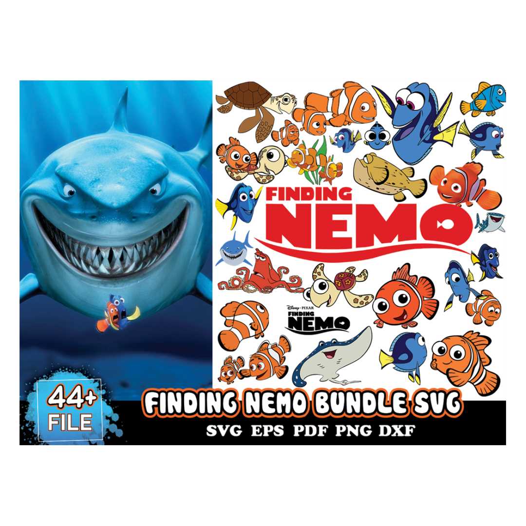 44 Finding Nemo Bundle Svg, Nemo Svg, Mickey Svg - Inspire Uplift