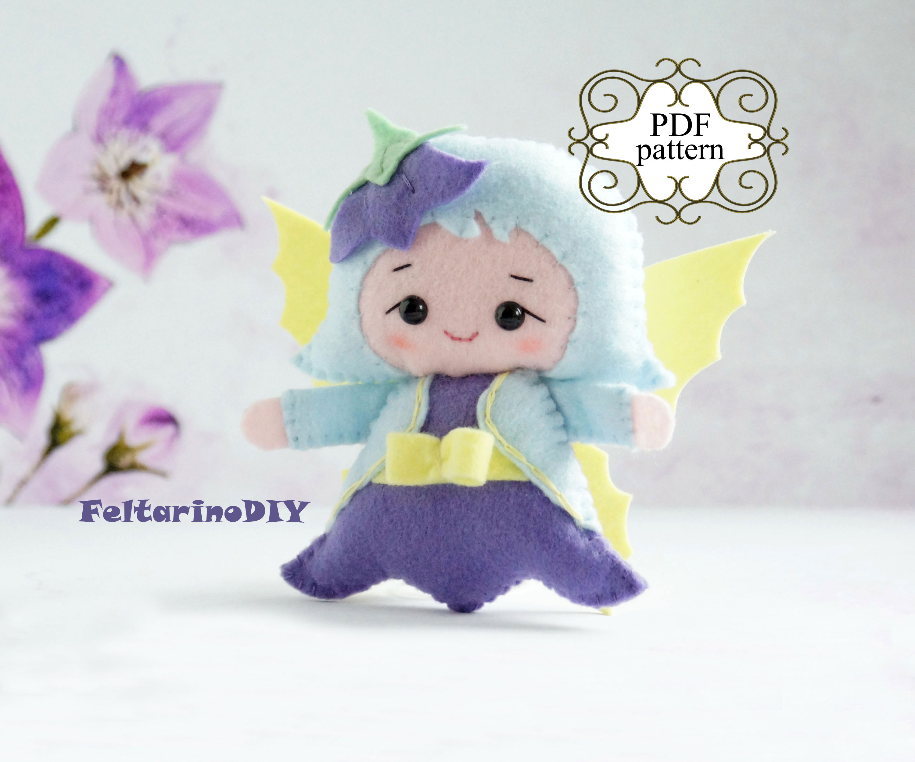 Felt doll pattern, Felt patterns, Fairy sewing pattern, PDF | Inspire ...
