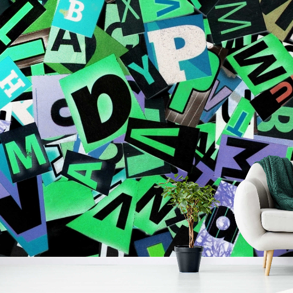 Green Letters Graffiti Wall Murals - Perfect for any bedroom | Inspire ...