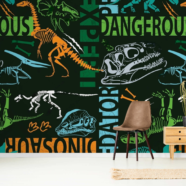 Dinosaurs Graffiti Wall Murals: Prehistoric Charm for room | Inspire Uplift
