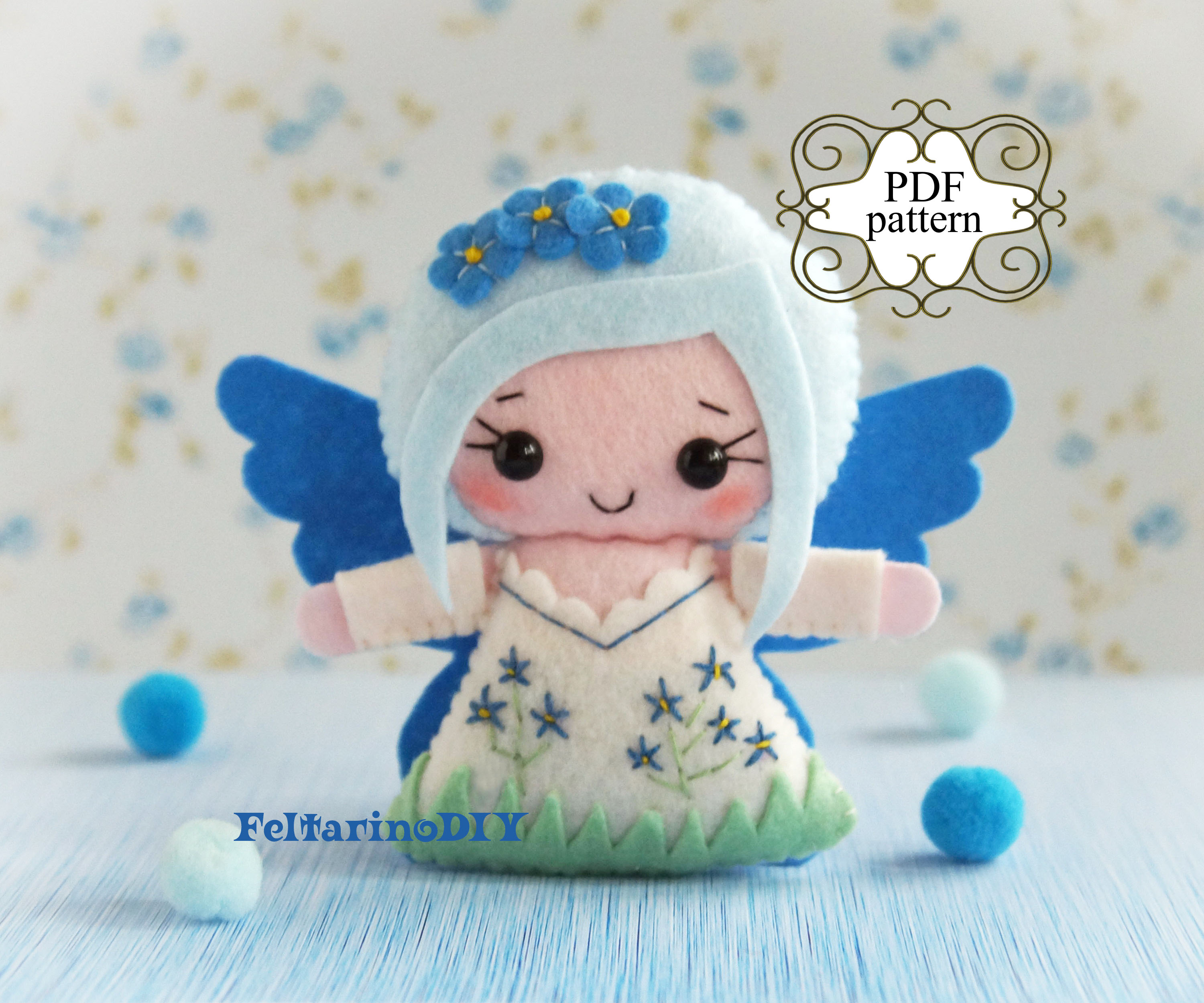 Felt doll pattern, Felt patterns, Fairy sewing pattern, PDF | Inspire ...