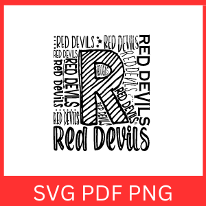 Red Devils Typography Svg | Devils Svg | Sublimation | Cut | Inspire Uplift