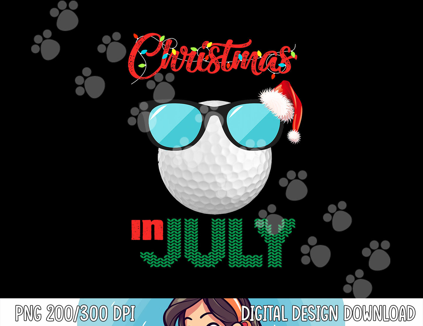 Christmas in July Golf Golfer Glasses Santa Hat Summer Gift - Inspire ...