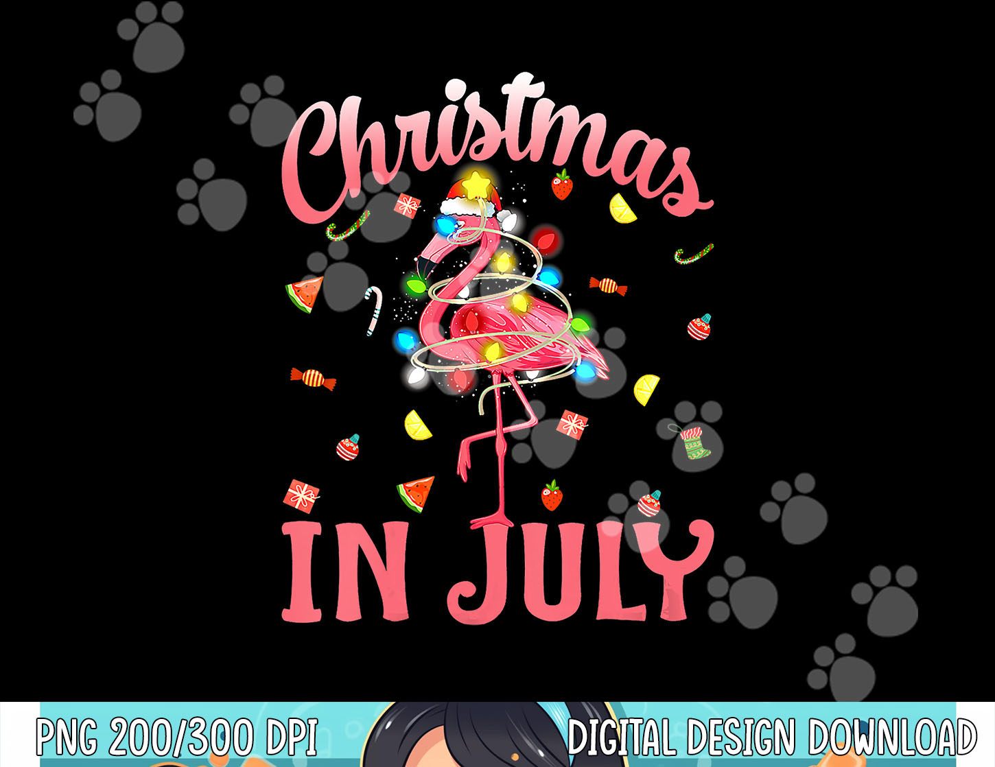 Christmas In July Pink Flamingo Wearing Santa Hat png, subli | Inspire ...