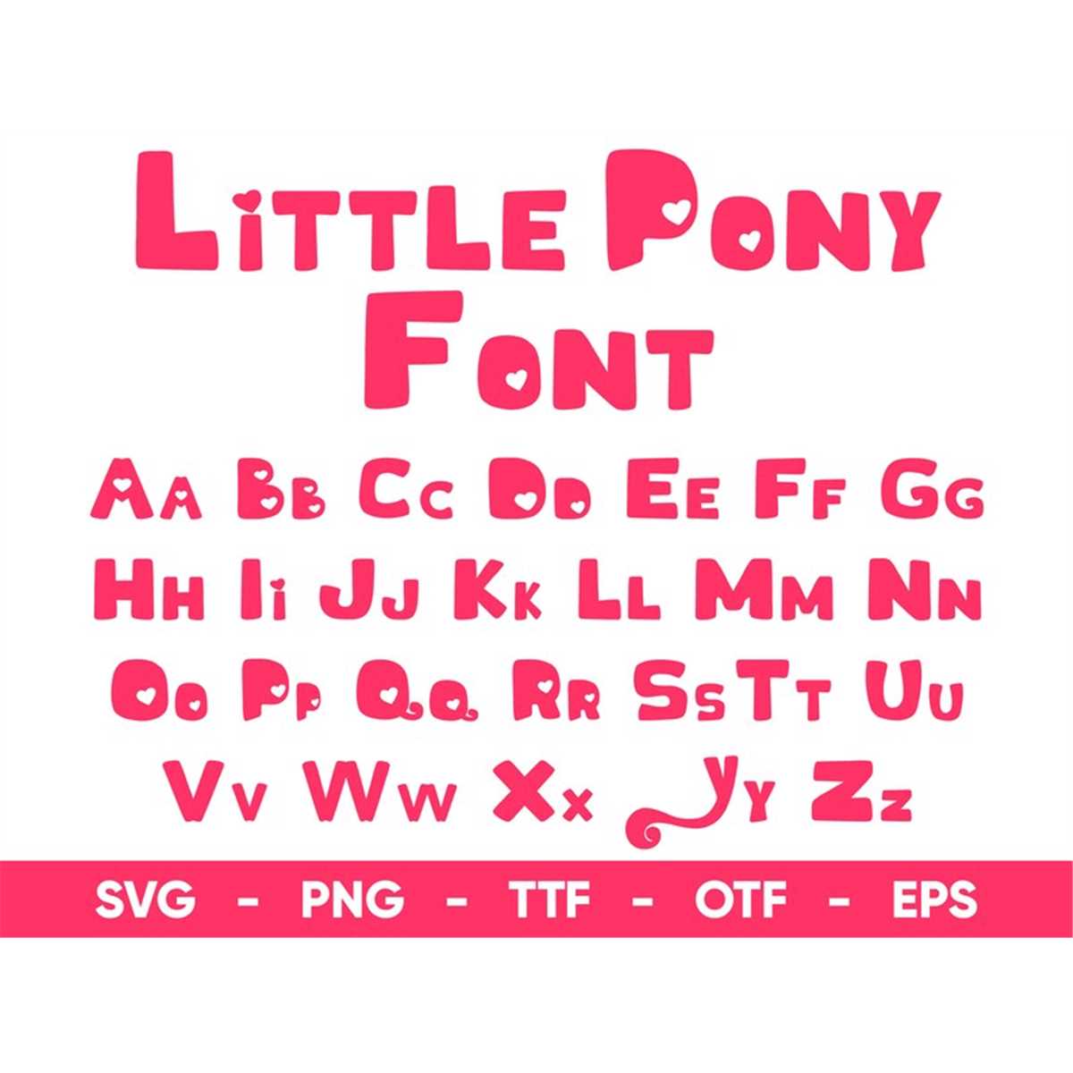 Little Pony Font SVG, Little Pony Alphabet ttf, otf, png, ep | Inspire ...