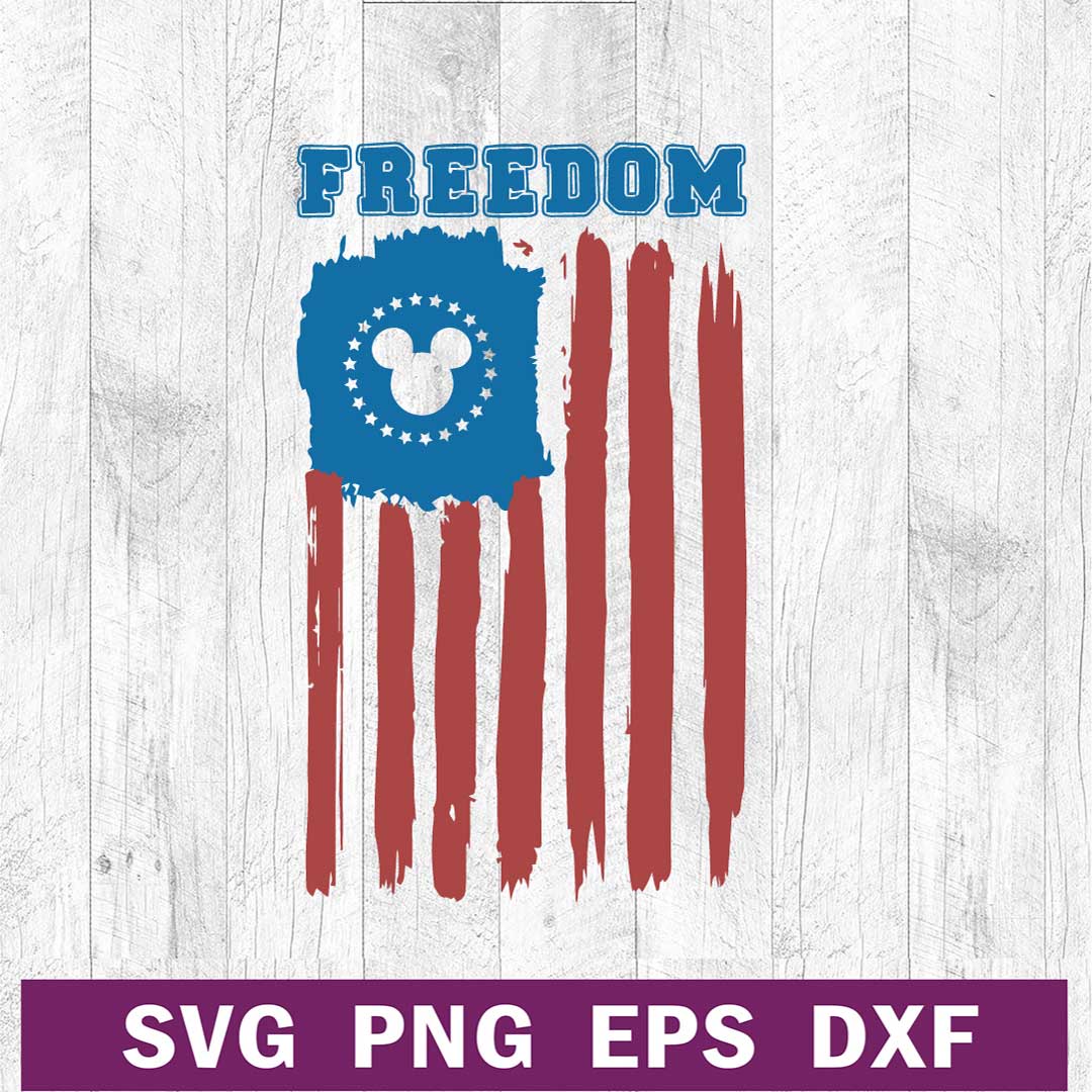 Freedom mickey american flag SVG PNG DXF EPS, 4th of july | Inspire Uplift