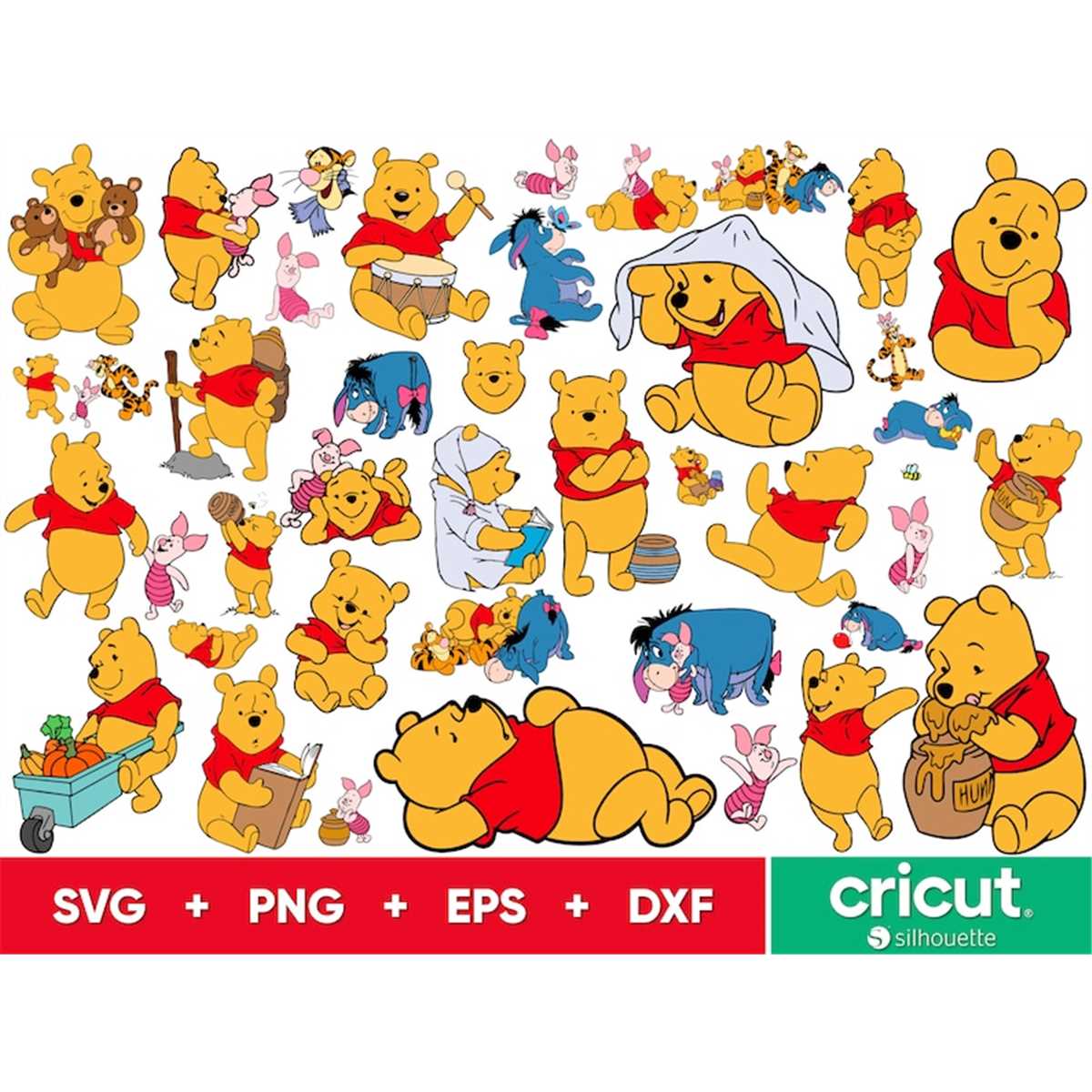 Winnie the Pooh SVG, Winnie the Pooh Layered Svg Files for C - Inspire ...