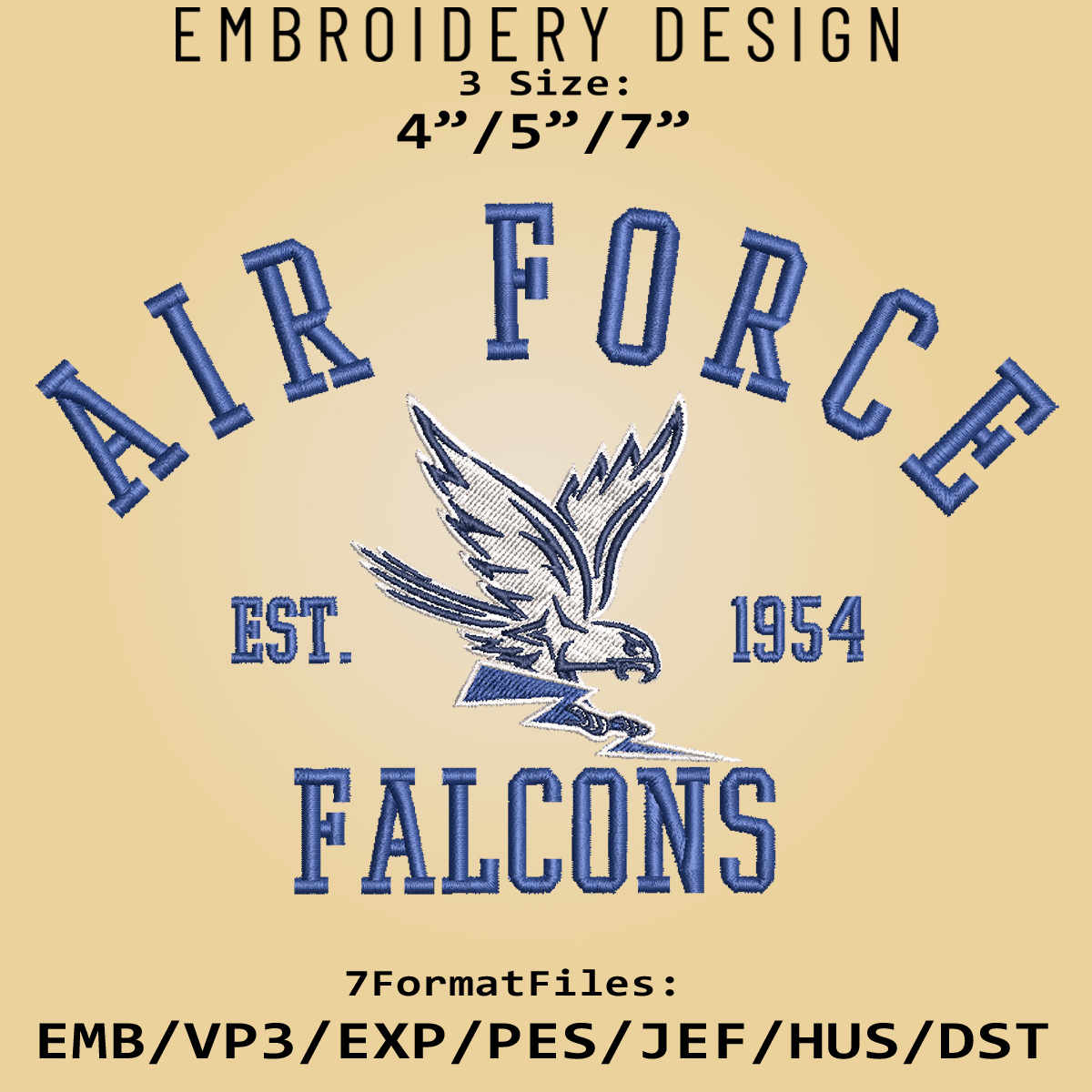 Air Force Falcons embroidery design, NCAA Logo Embroidery Fi - Inspire ...