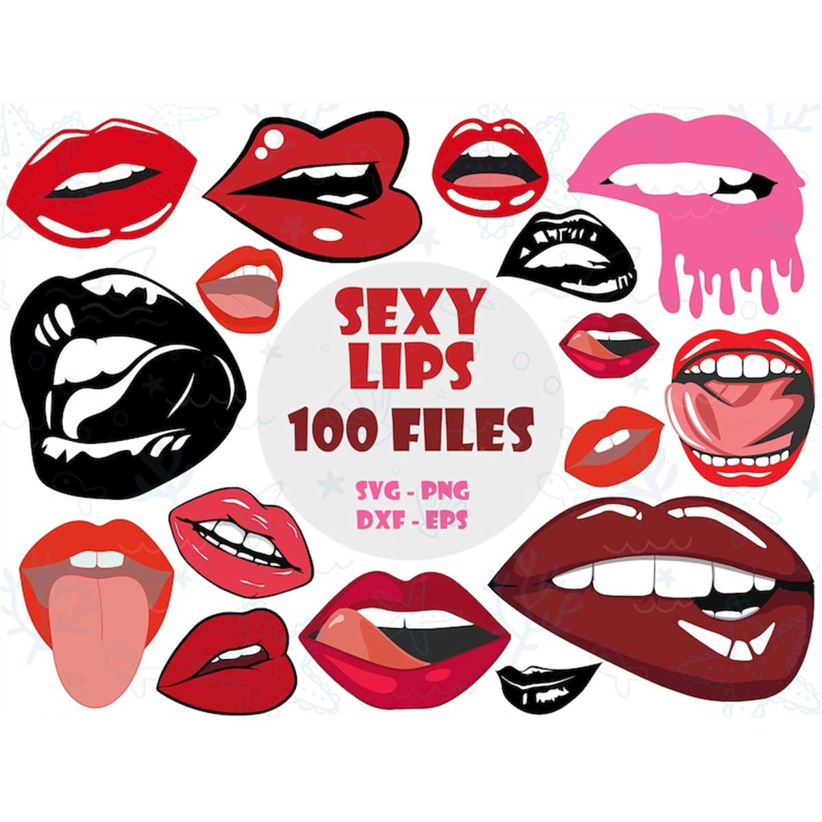 Kiss SVG, Lips SVG, biting lips svg, Dripping lips svg, Mout | Inspire ...