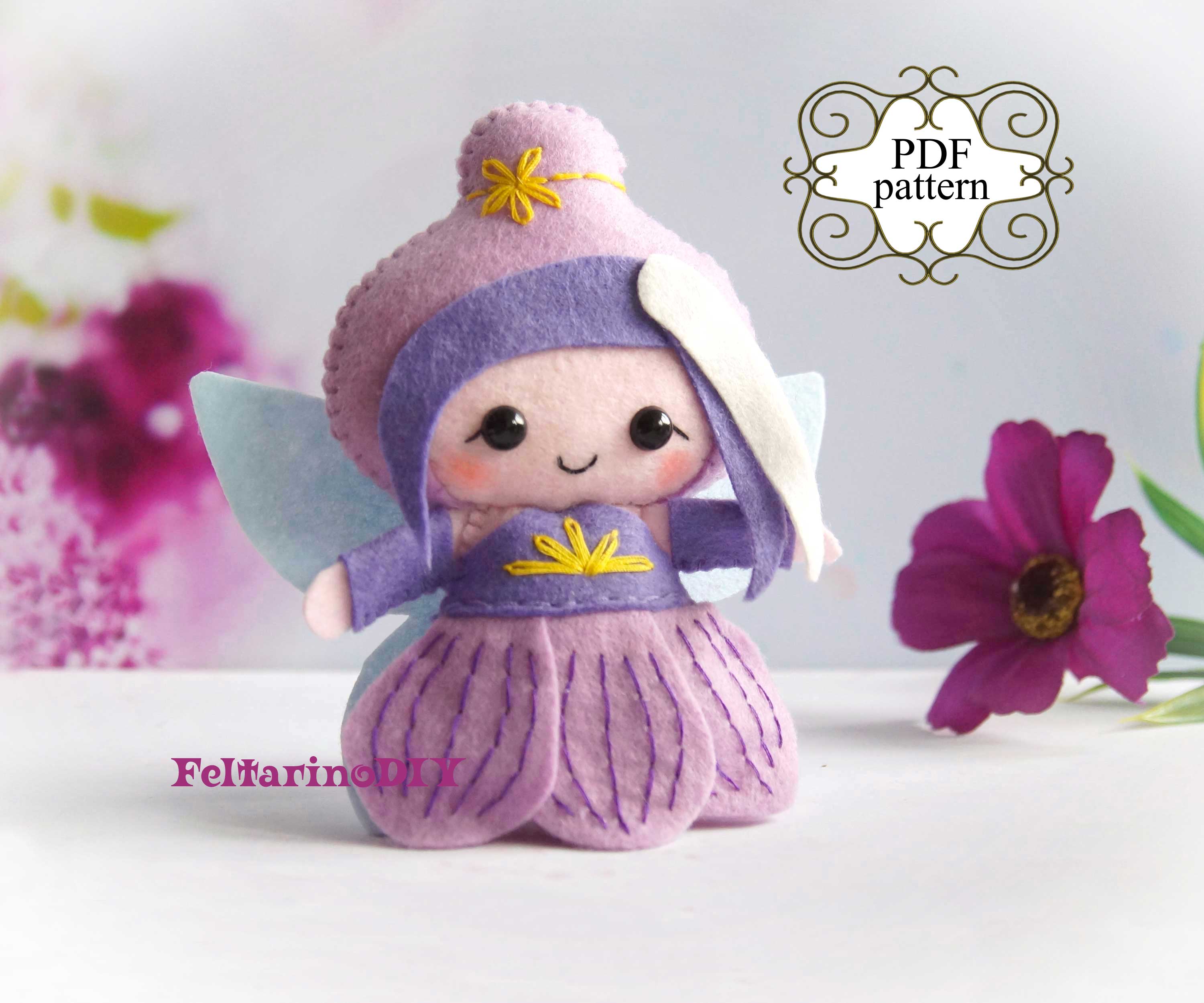 Fairy sewing pattern, Felt doll pattern, Felt patterns, Felt | Inspire ...