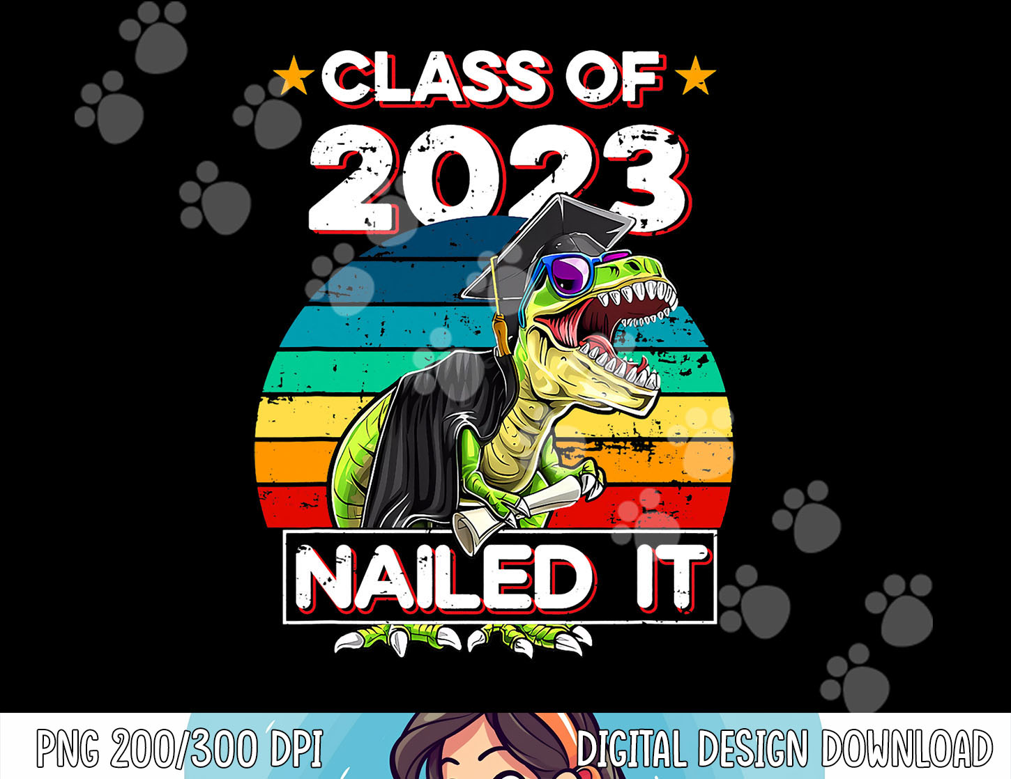 class of 2023 t-rex dinosaur graduation cap s copy - Inspire Uplift
