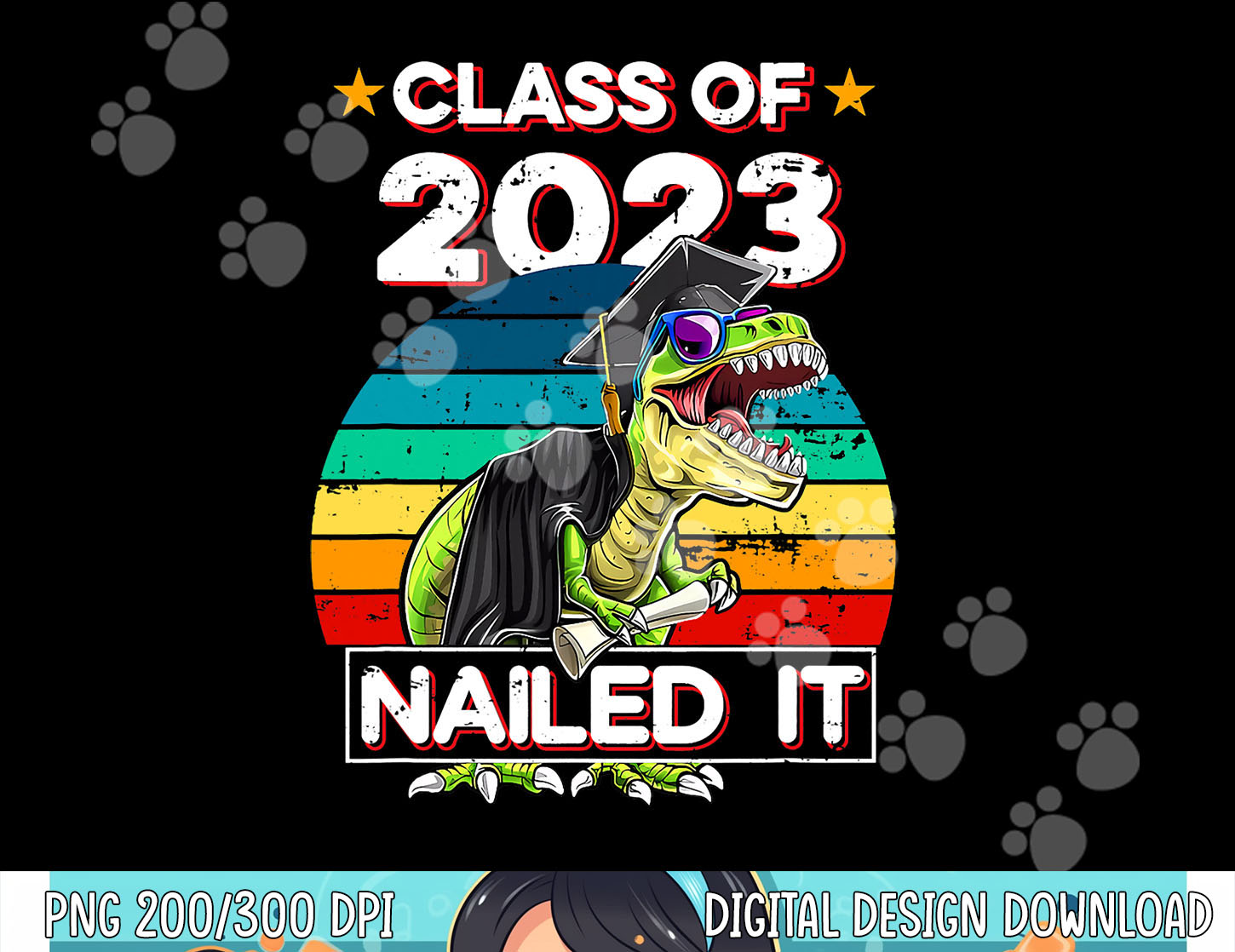 class of 2023 t-rex dinosaur graduation cap s copy - Inspire Uplift