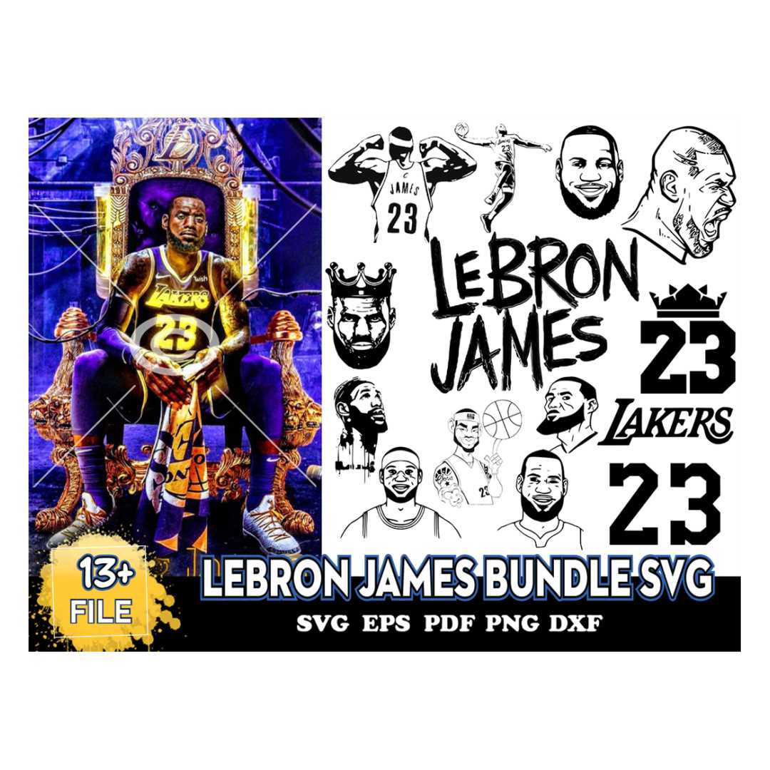 13 Files Lebron James Bundle Svg, Sport Svg | Inspire Uplift