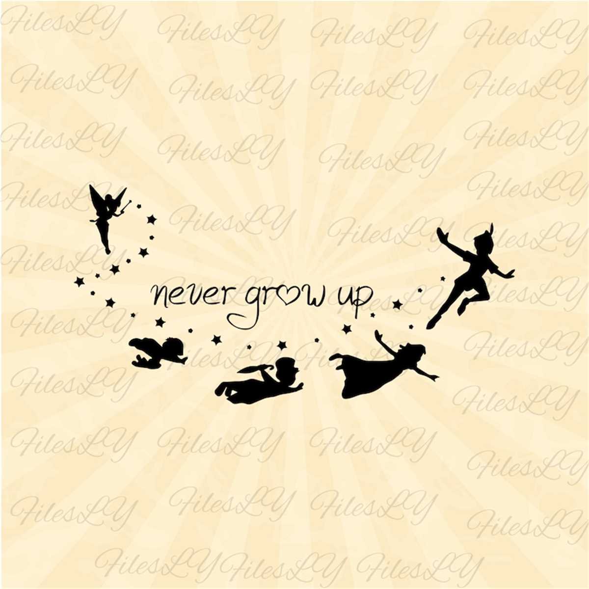Never Grow Up Svg, Peter Pan Svg, Magical Svg, Family trip S | Inspire ...