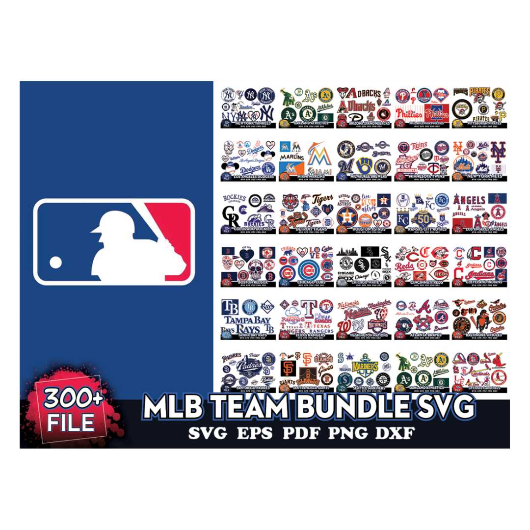 300 Files MLB Team Bundle Svg, Sport Svg, MLB Team svg, MLB | Inspire ...