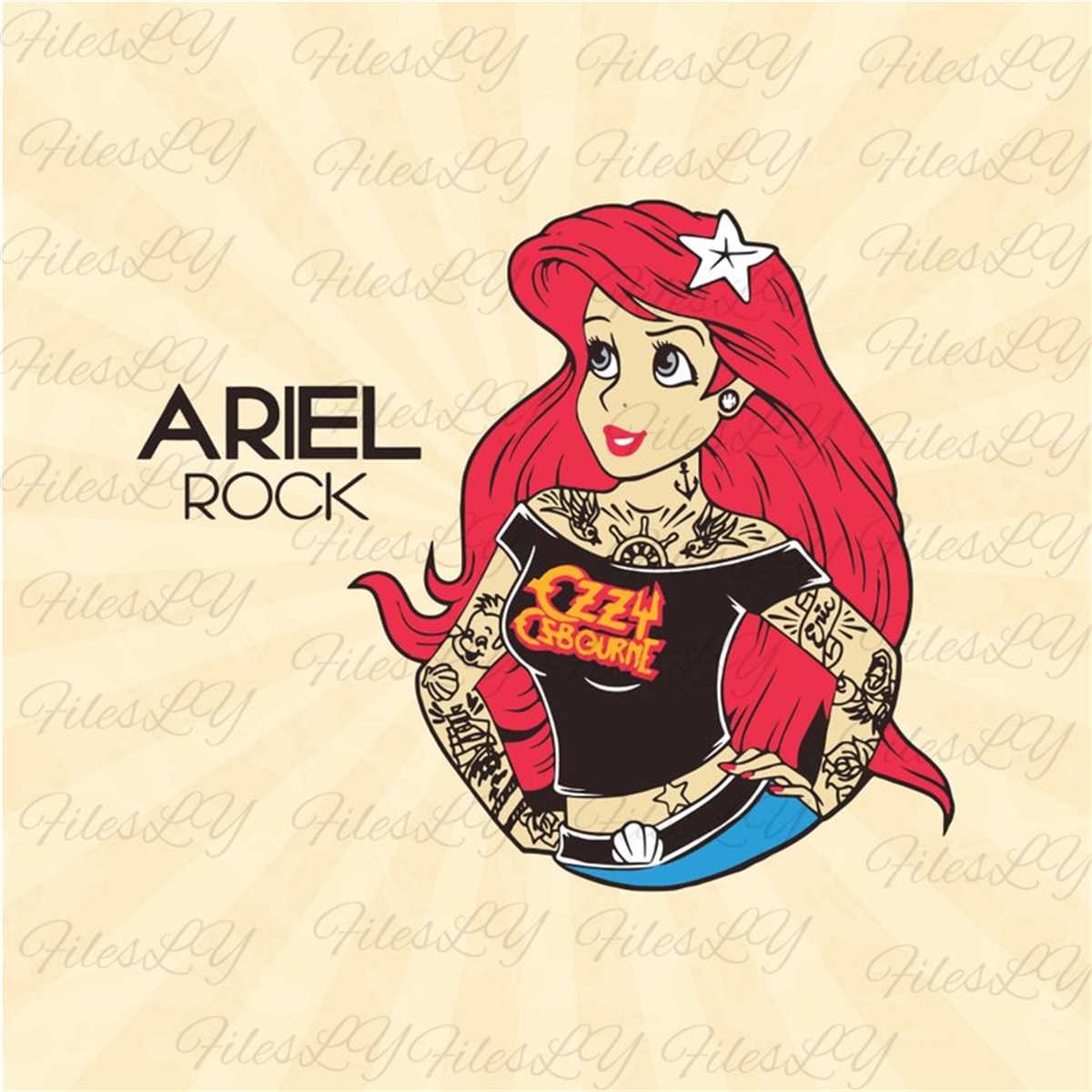 The Little Mermaid Princess Ariel SVG, Ariel Rock svg, ariel - Inspire ...