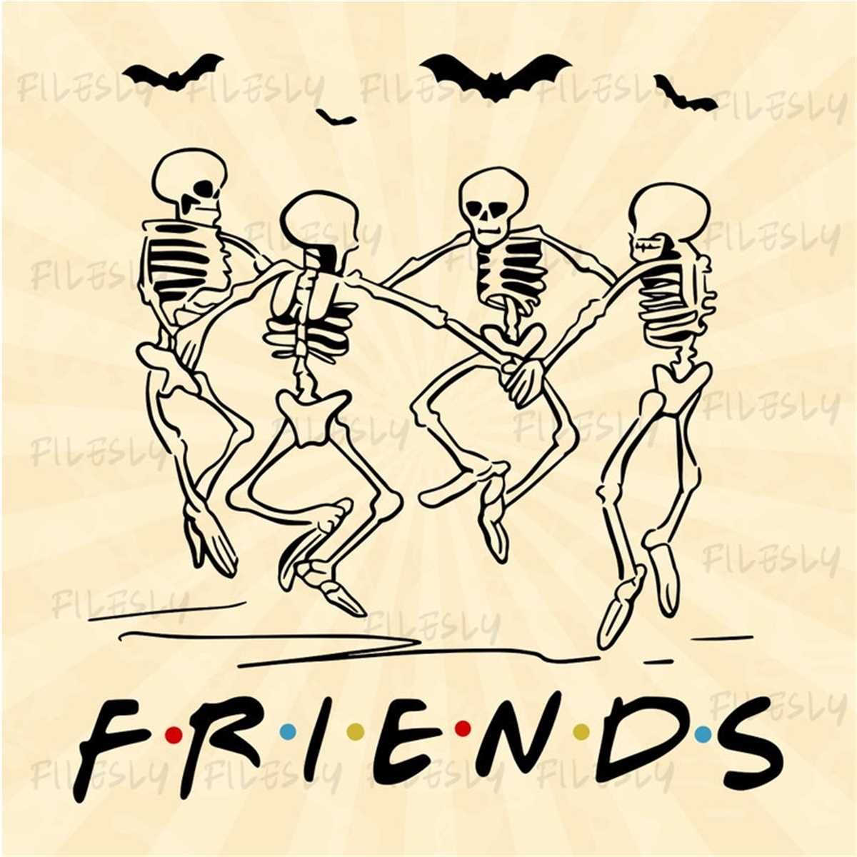 Funny Skeletons Friends Svg, Friends Svg, Skeletons svg, Vin - Inspire ...